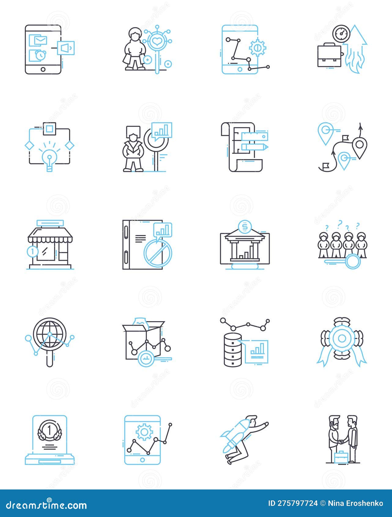 Budgeting Process Line Icons Collection. Planning, Allocating ... Budgeting Process Line Icons Collection. Planning, Allocating ...