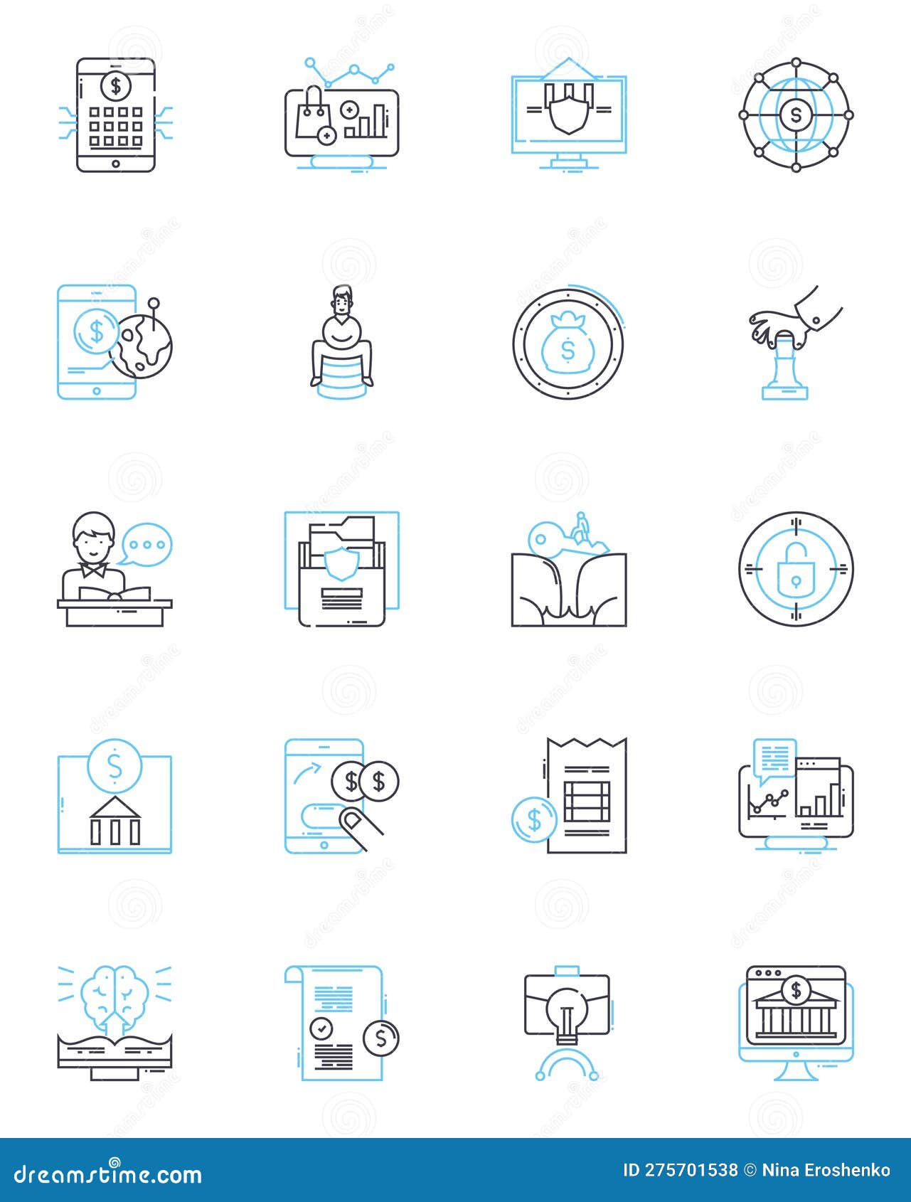 Budgeting Techniques Line Icons Collection Prioritization Planning