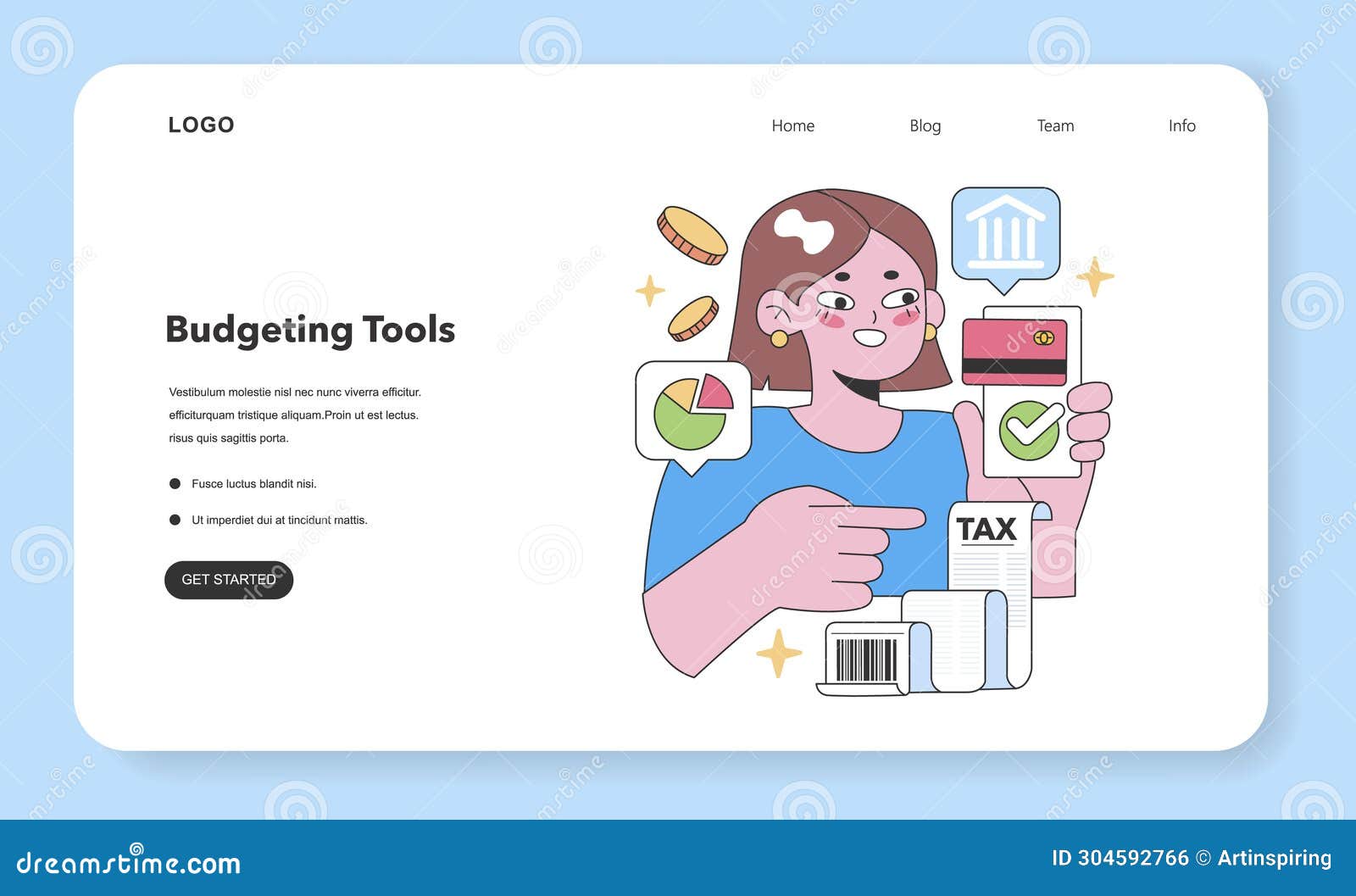 Budgeting Tools Concept. Flat Vector Illustration Stock Vector ...