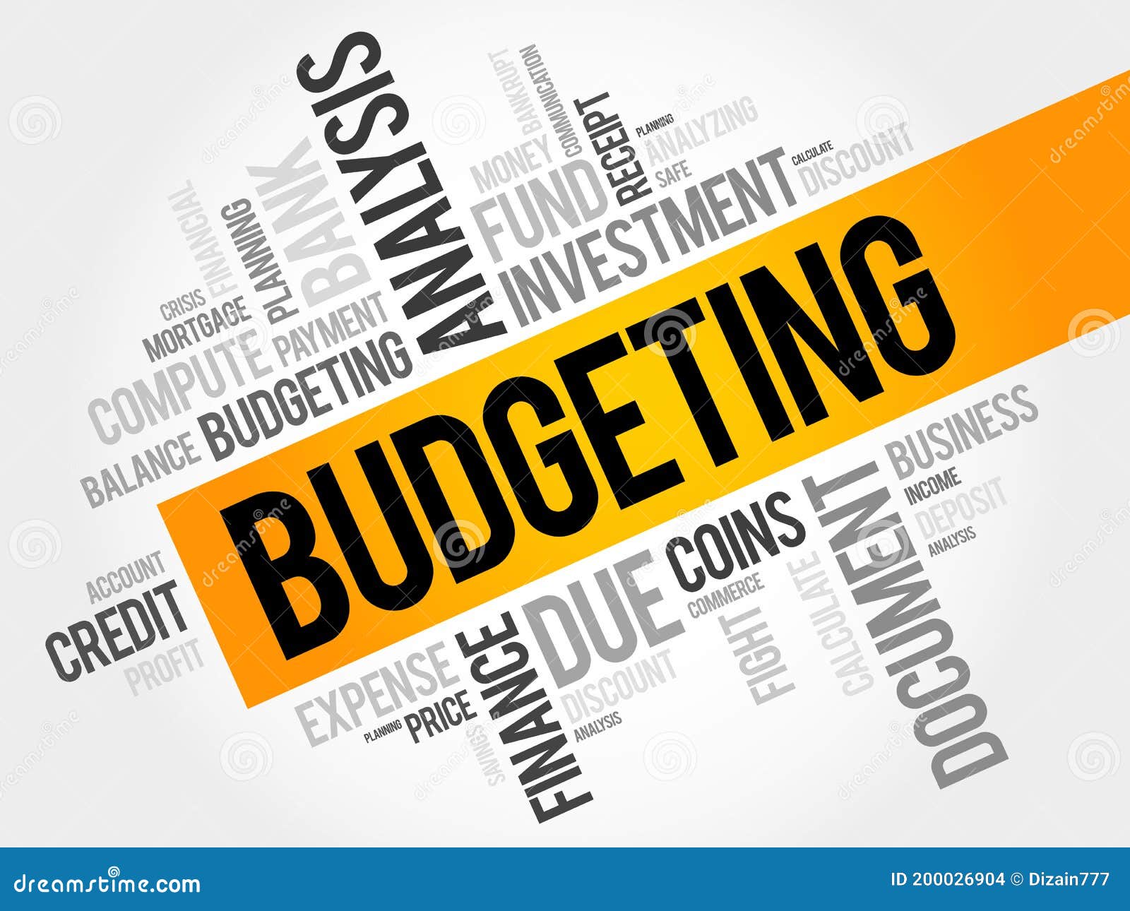 BUDGETING word cloud stock illustration. Illustration of inflation ...