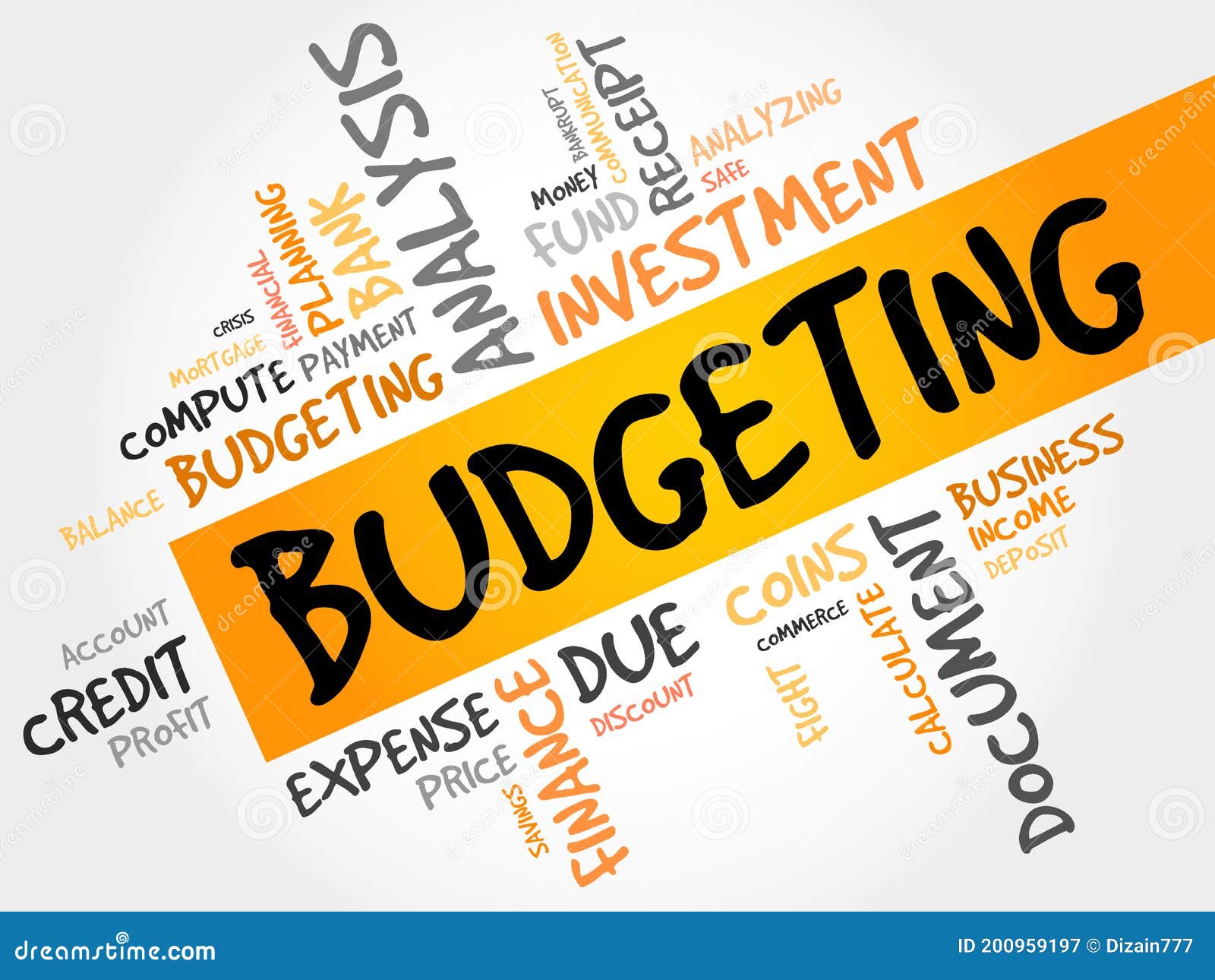 BUDGETING word cloud stock illustration. Illustration of background ...