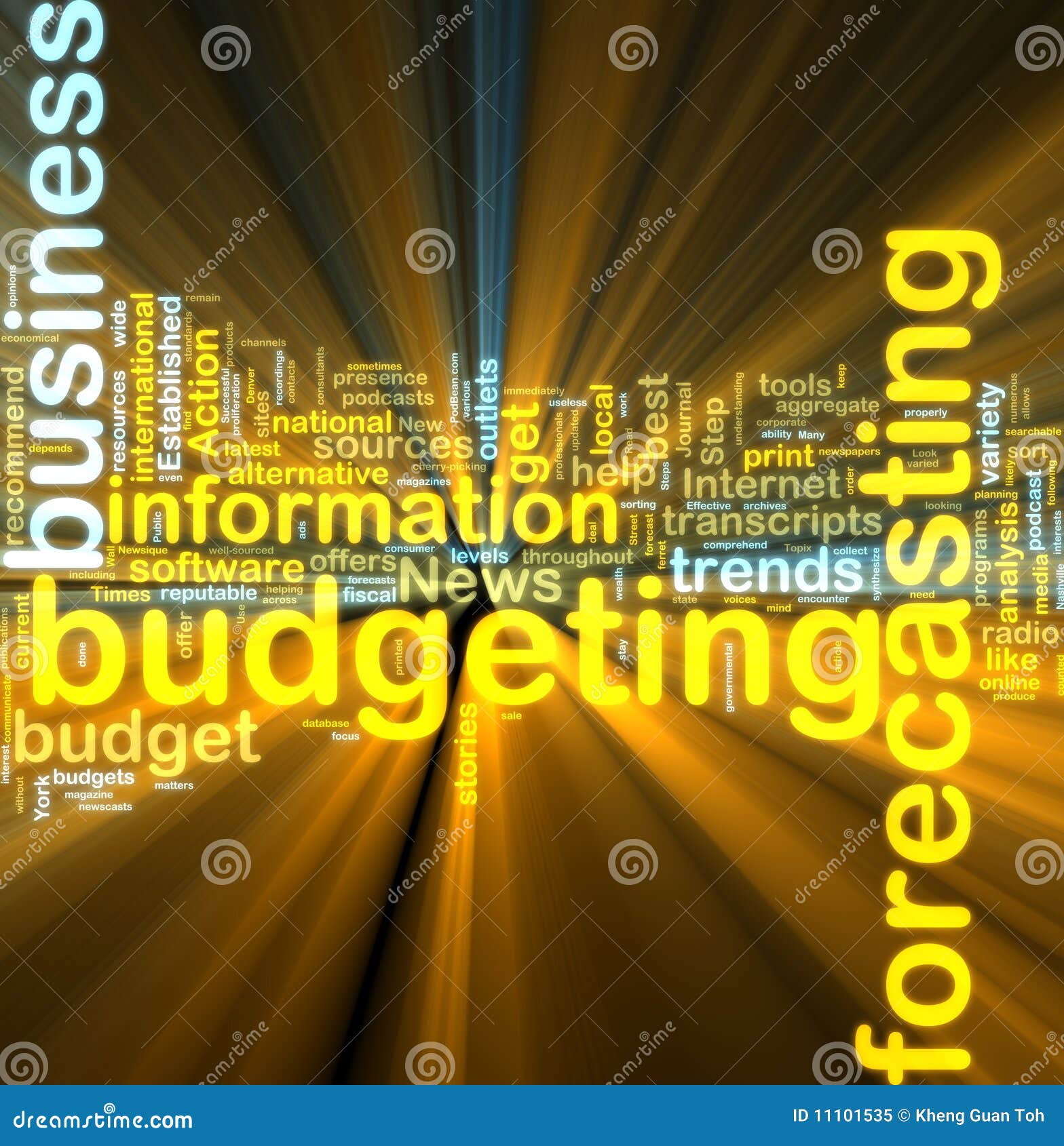Budgeting Wordcloud Glowing Stock Illustration - Illustration of ...