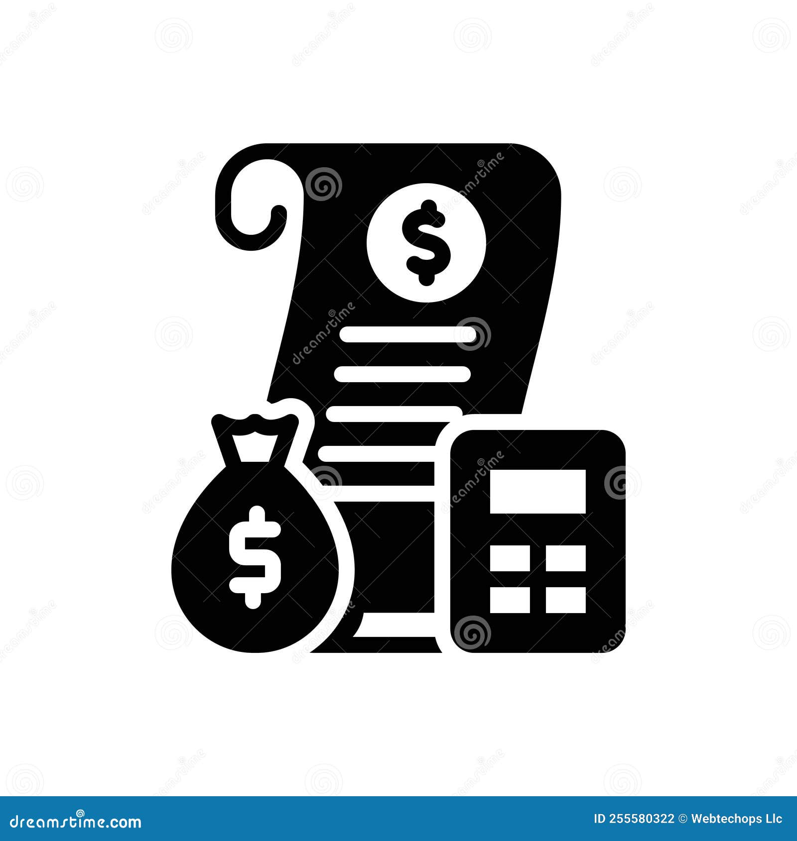 Black Solid Icon for Budgets, Account and Balance Stock Vector ...