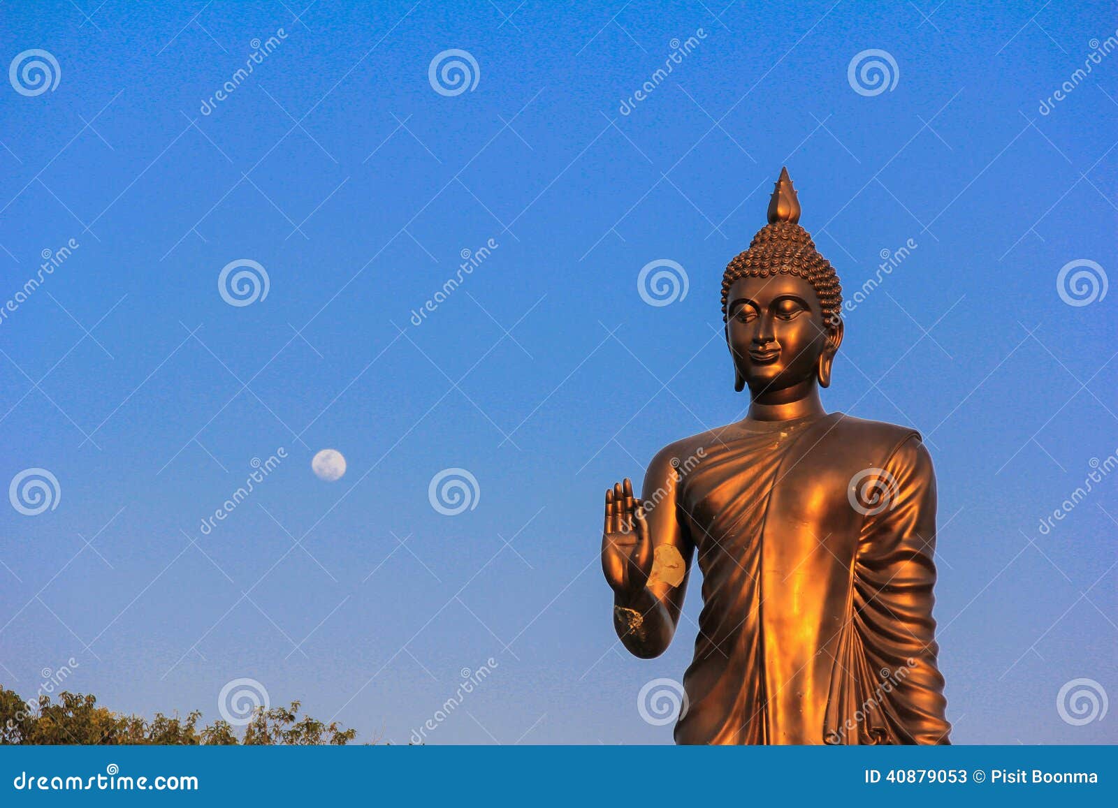 Budha and moon stock image. Image of light, budhism, india - 40879053