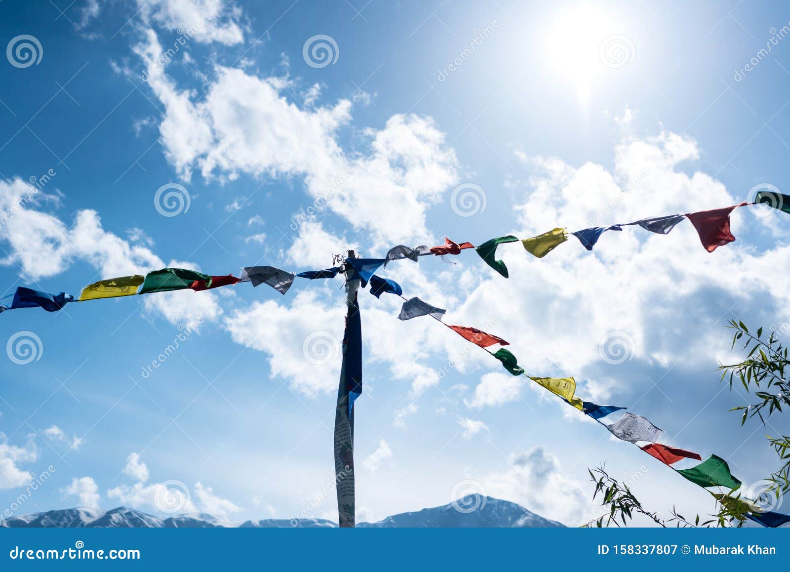 Budhist Flags in the Mountains Near Hamta Stock Image - Image of buddha ...