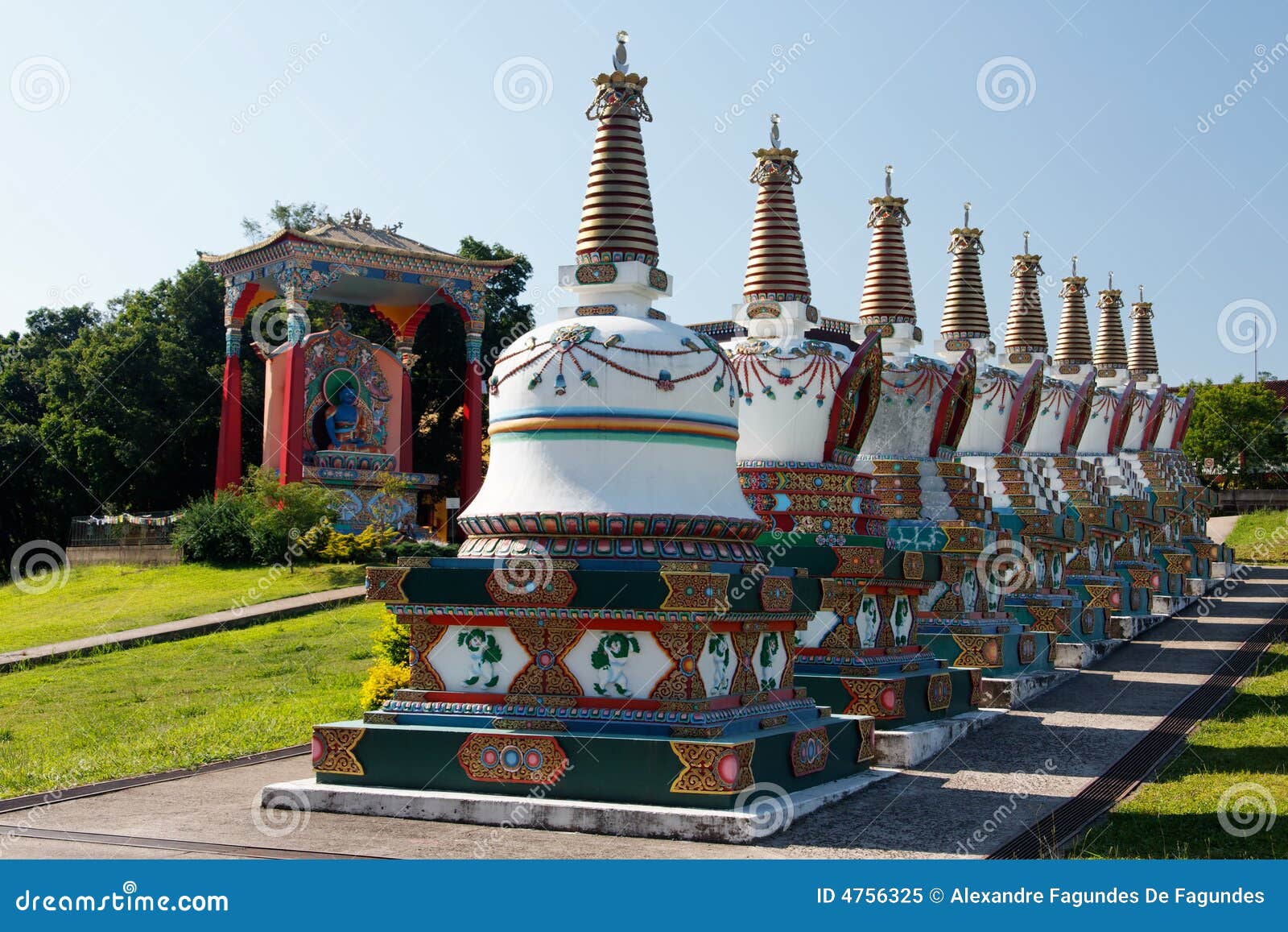 Budhist Stupas and Buda Khadro Ling Temple Stock Image - Image of altar ...