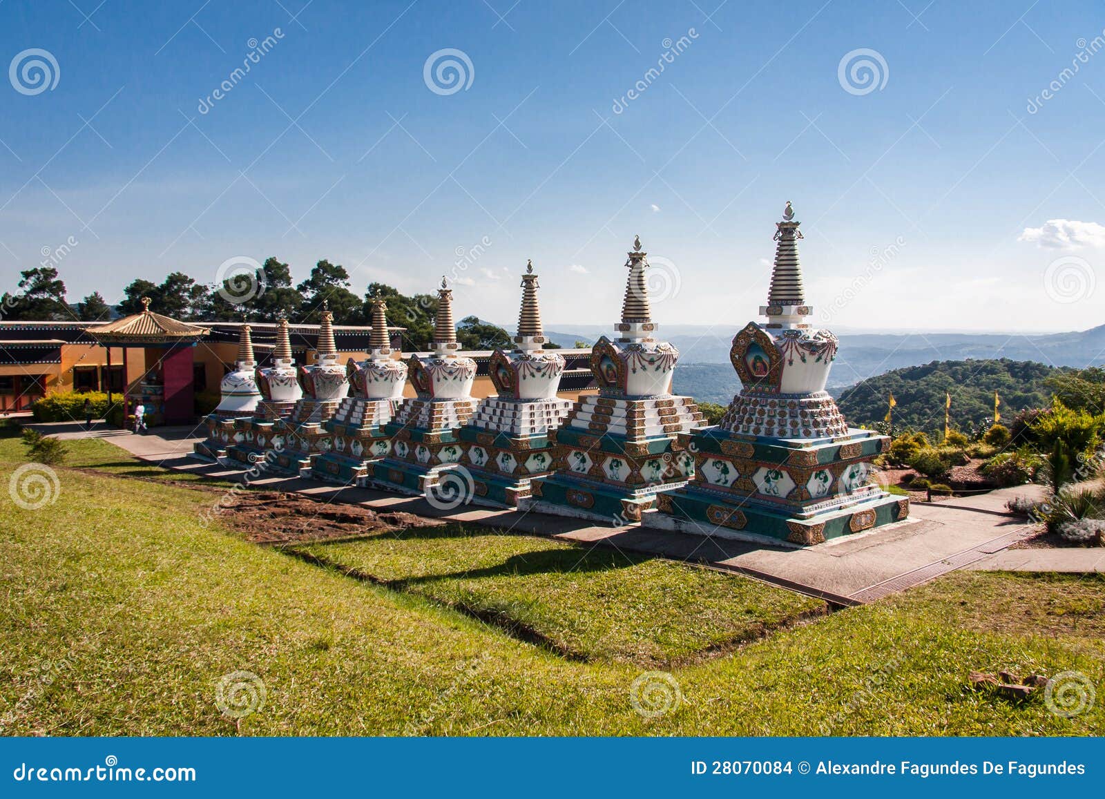 Budhist Stupas Khadro Ling Temple Stock Photo - Image of religious ...