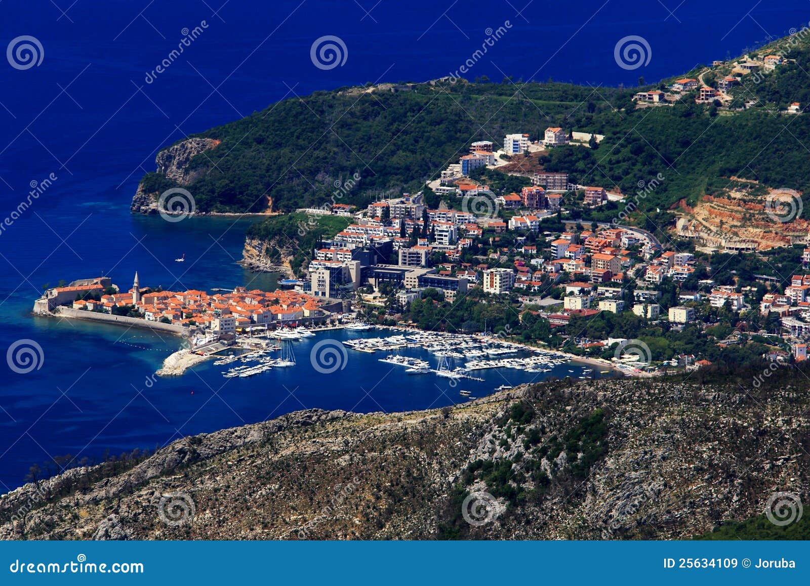 Budva, Montenegro stock image. Image of angle, crna, coast - 25634109