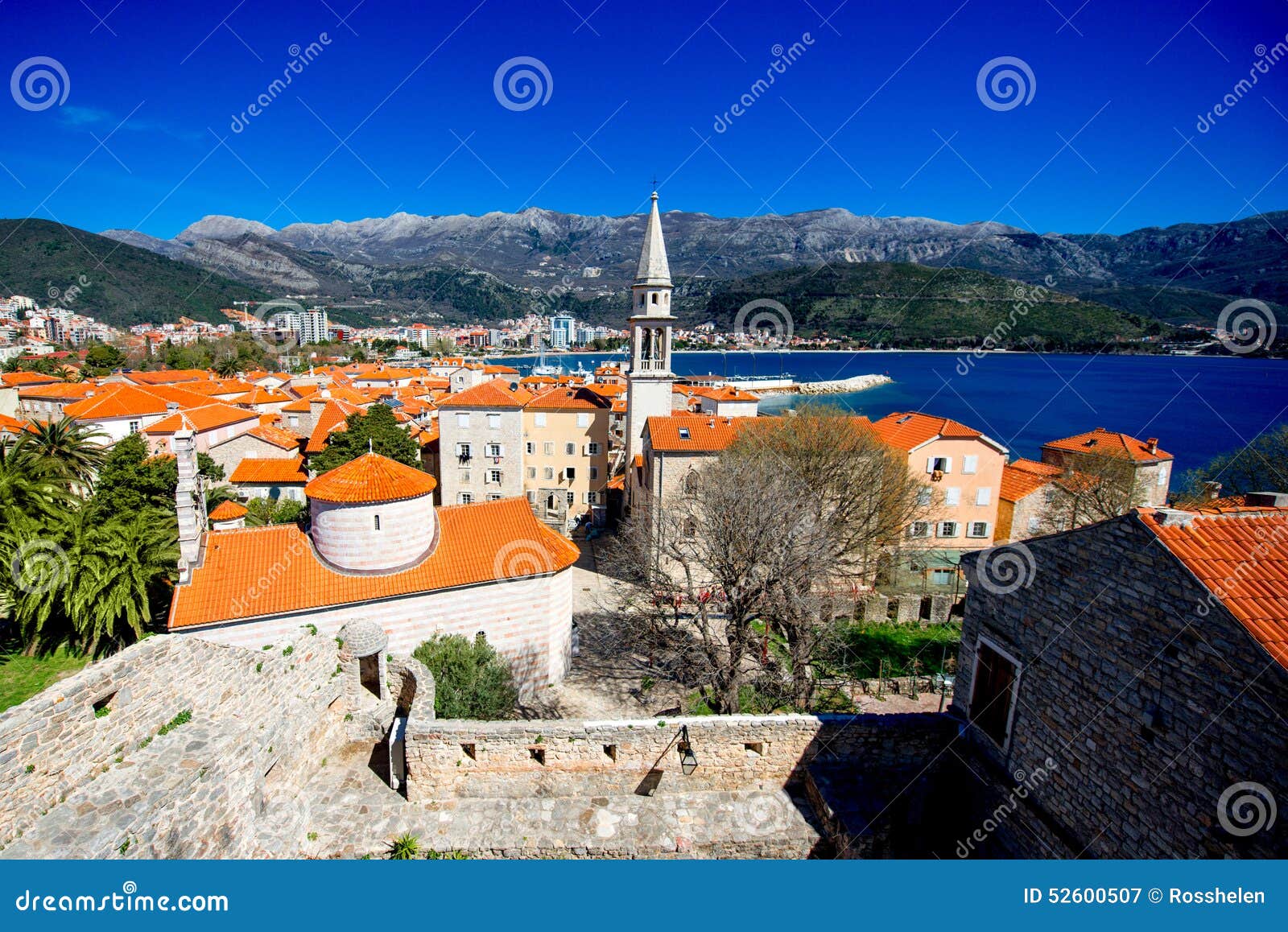Budva old city stock image. Image of famous, travel, european - 52600507
