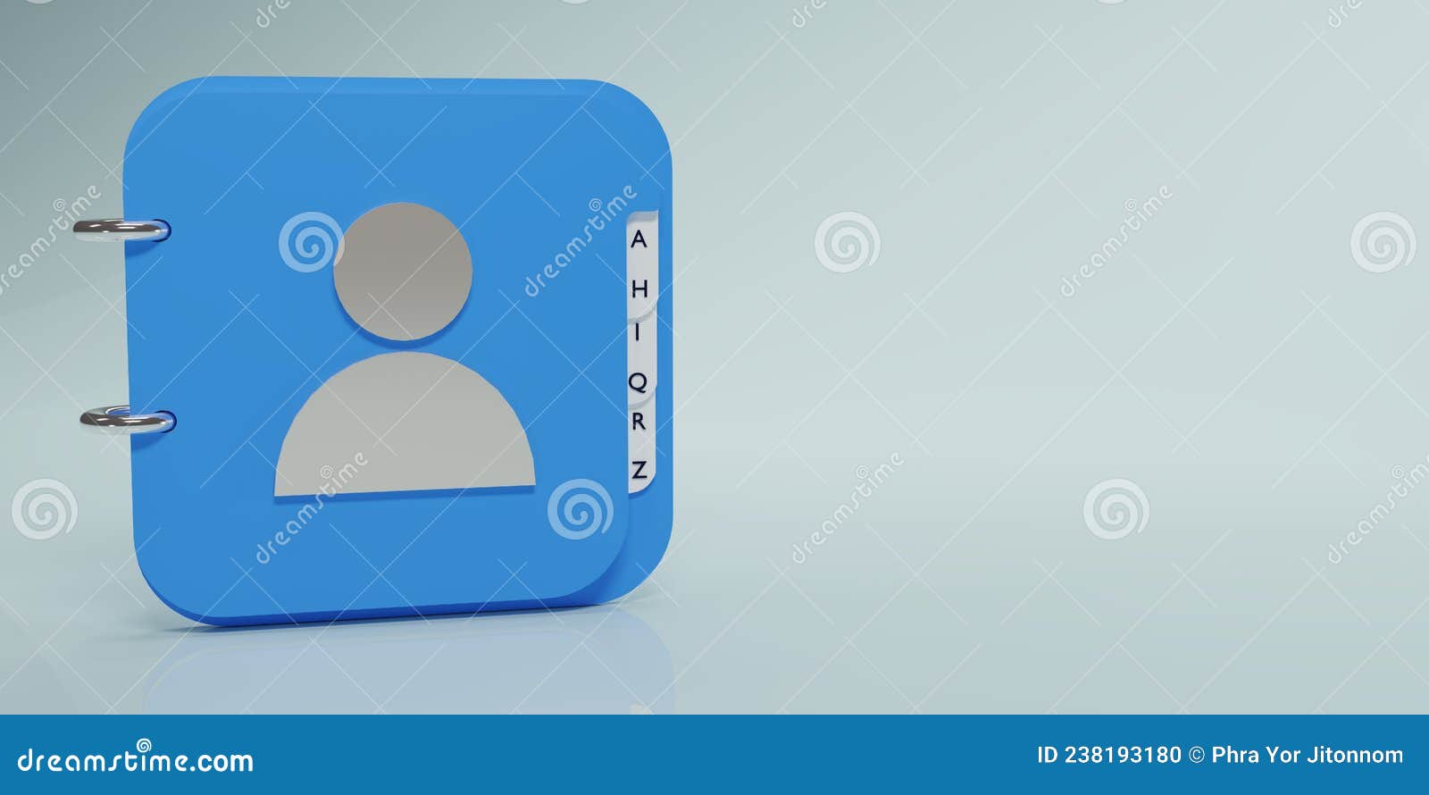 Bue Address Book Icon With Copy Space For Texts Or Messages Isolated On ...