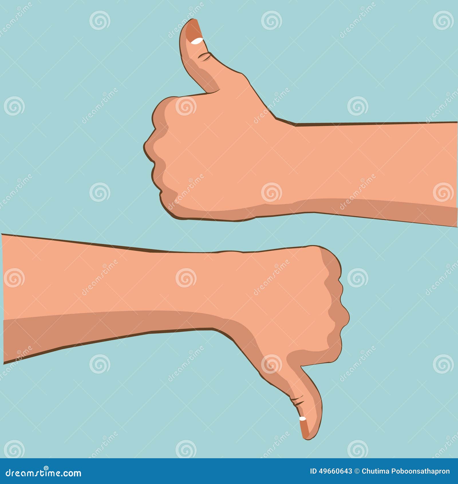 Buena Y Mala Acción De La Mano Stock de ilustración - Ilustración de ...