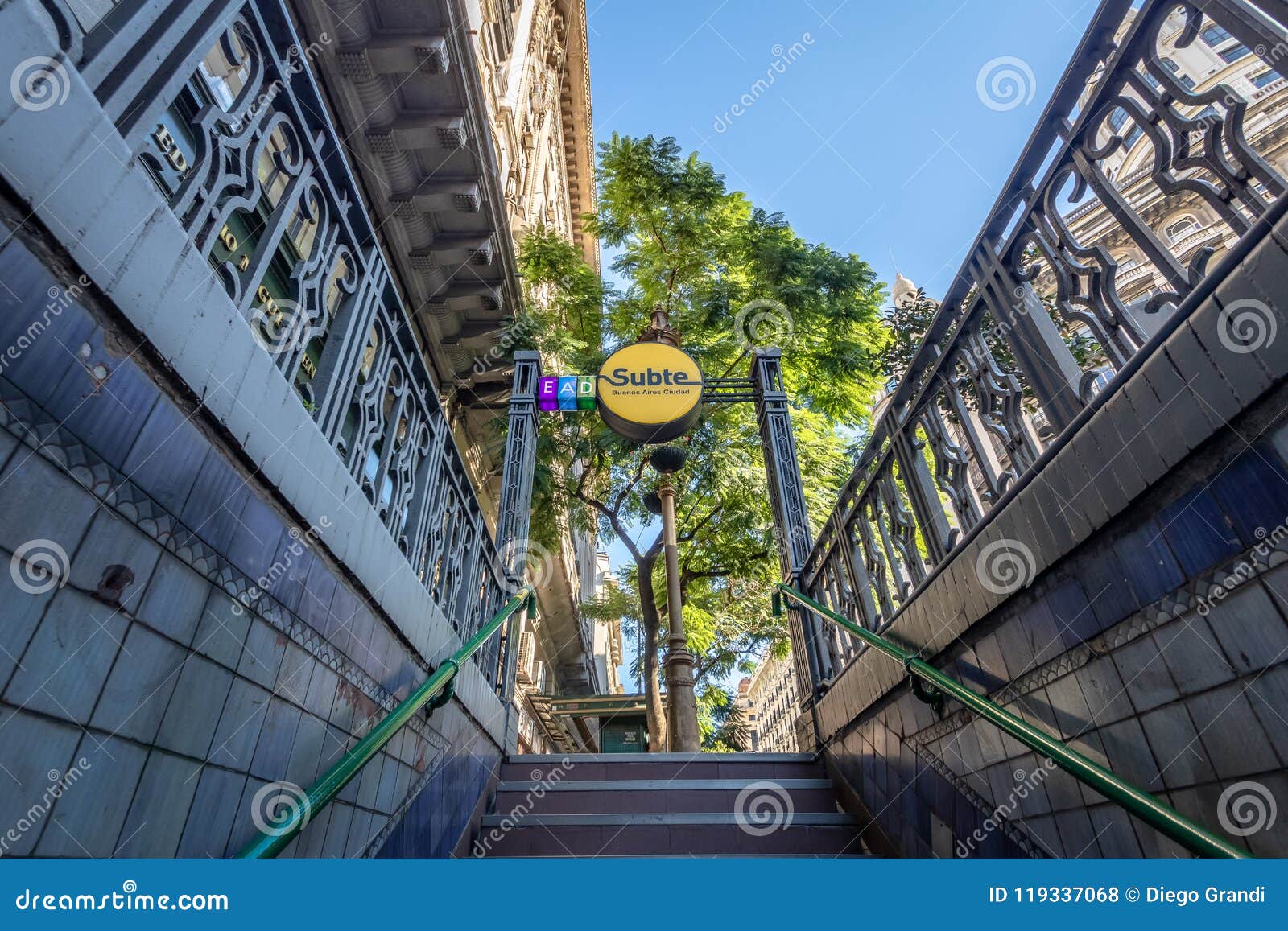 Subway Subte Sign at Metro Exit Buenos Aires - Buenos Aires, Argentina ...