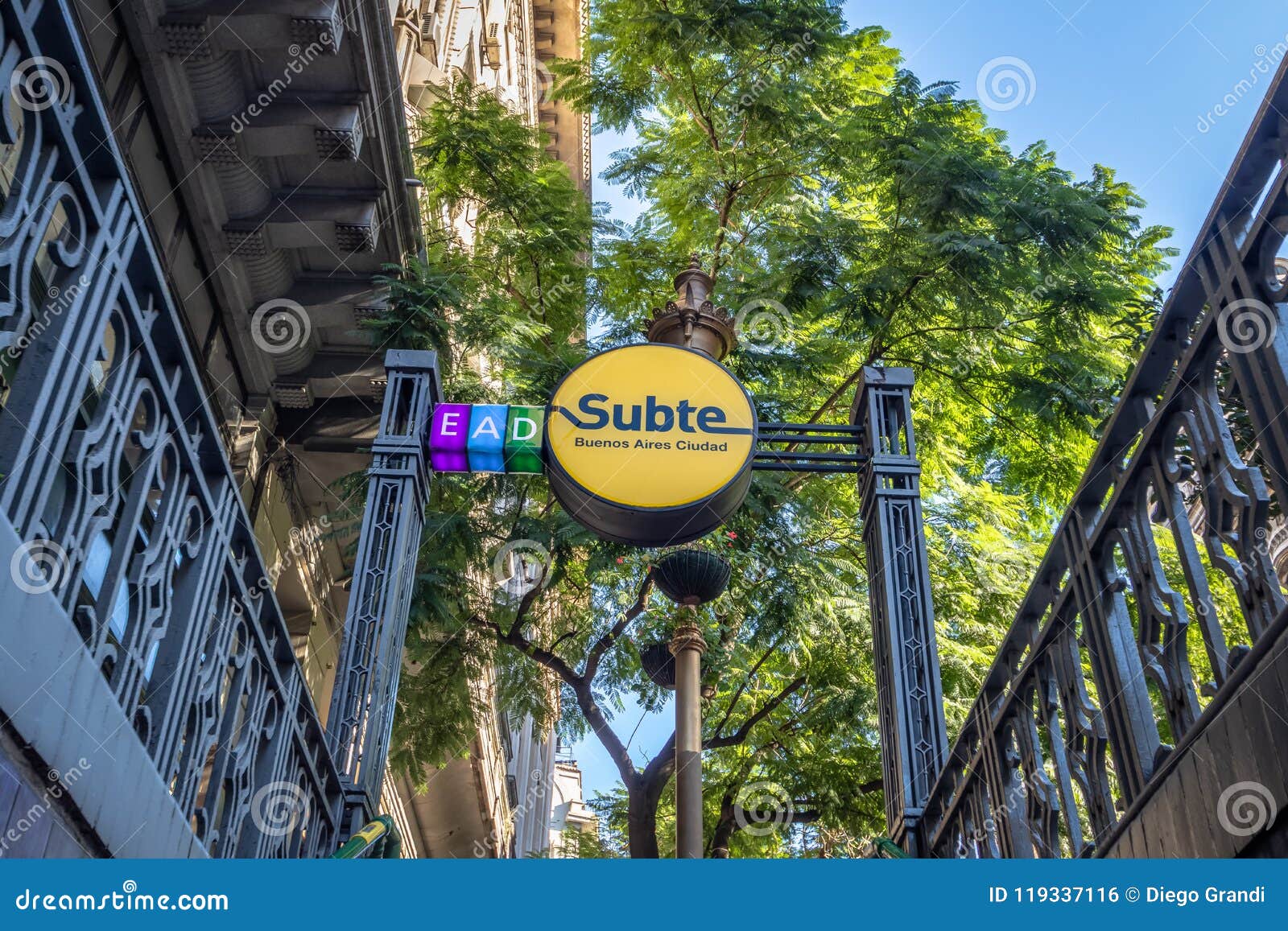 Subway Subte Sign at Metro Exit Buenos Aires - Buenos Aires, Argentina ...