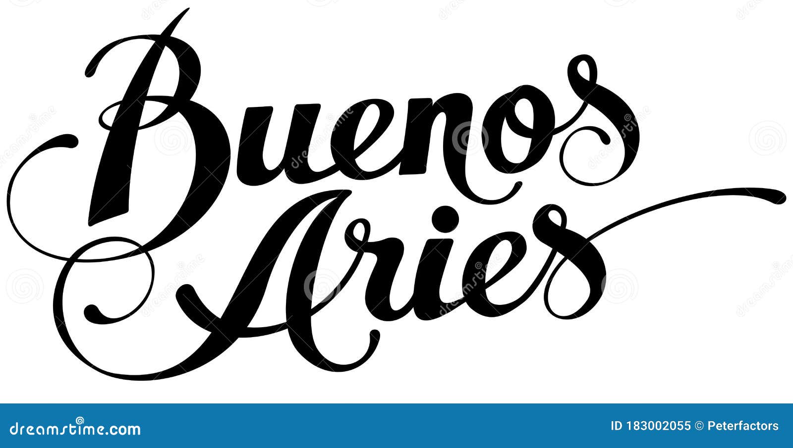 Buenos-Aires - Custom Calligraphy Text Stock Vector - Illustration of ...