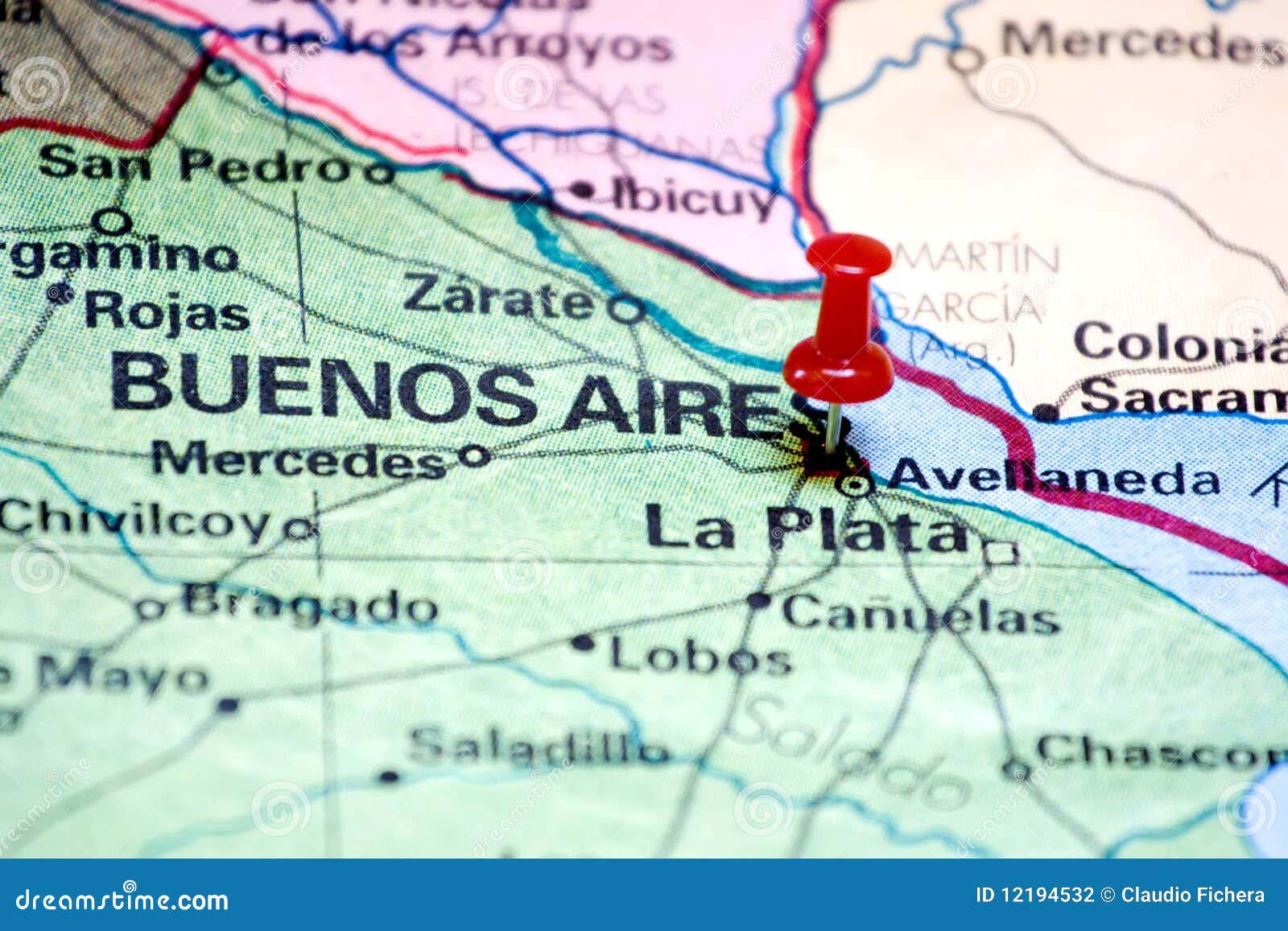 Buenos Aires no mapa foto de stock. Imagem de lugar, macro - 12194532