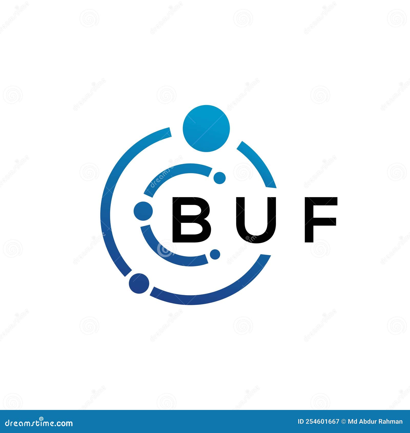 BUF Letter Logo Design on White Background. BUF Creative Initials ...