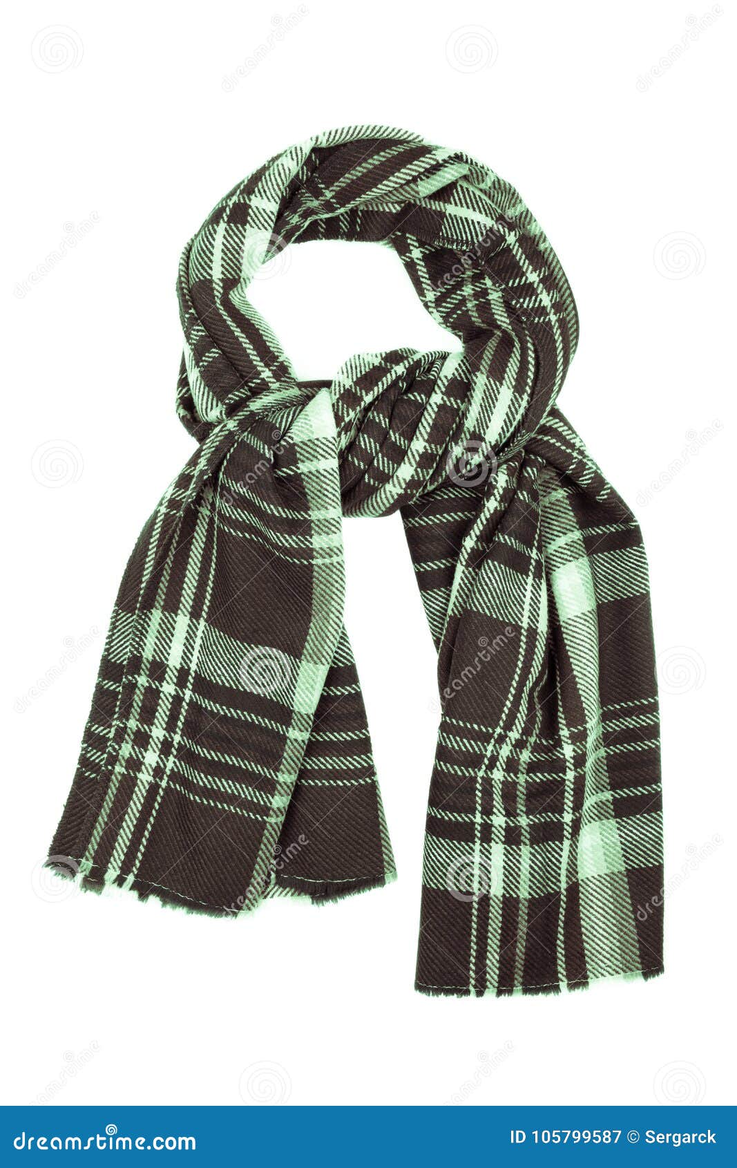 Bufanda Verde De Las Lanas Aislada En El Fondo Blanco Imagen de archivo ...