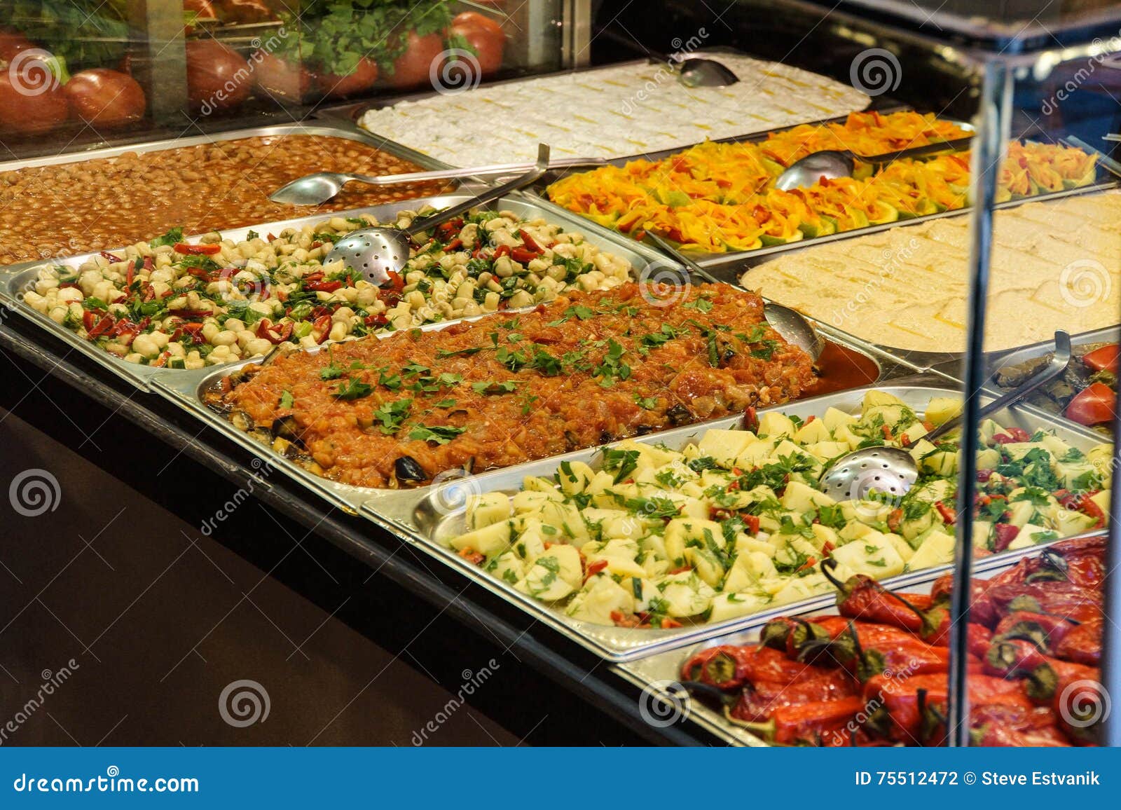 Bufe cafeteria lunch stock photo. Image of buffet, food - 75512472