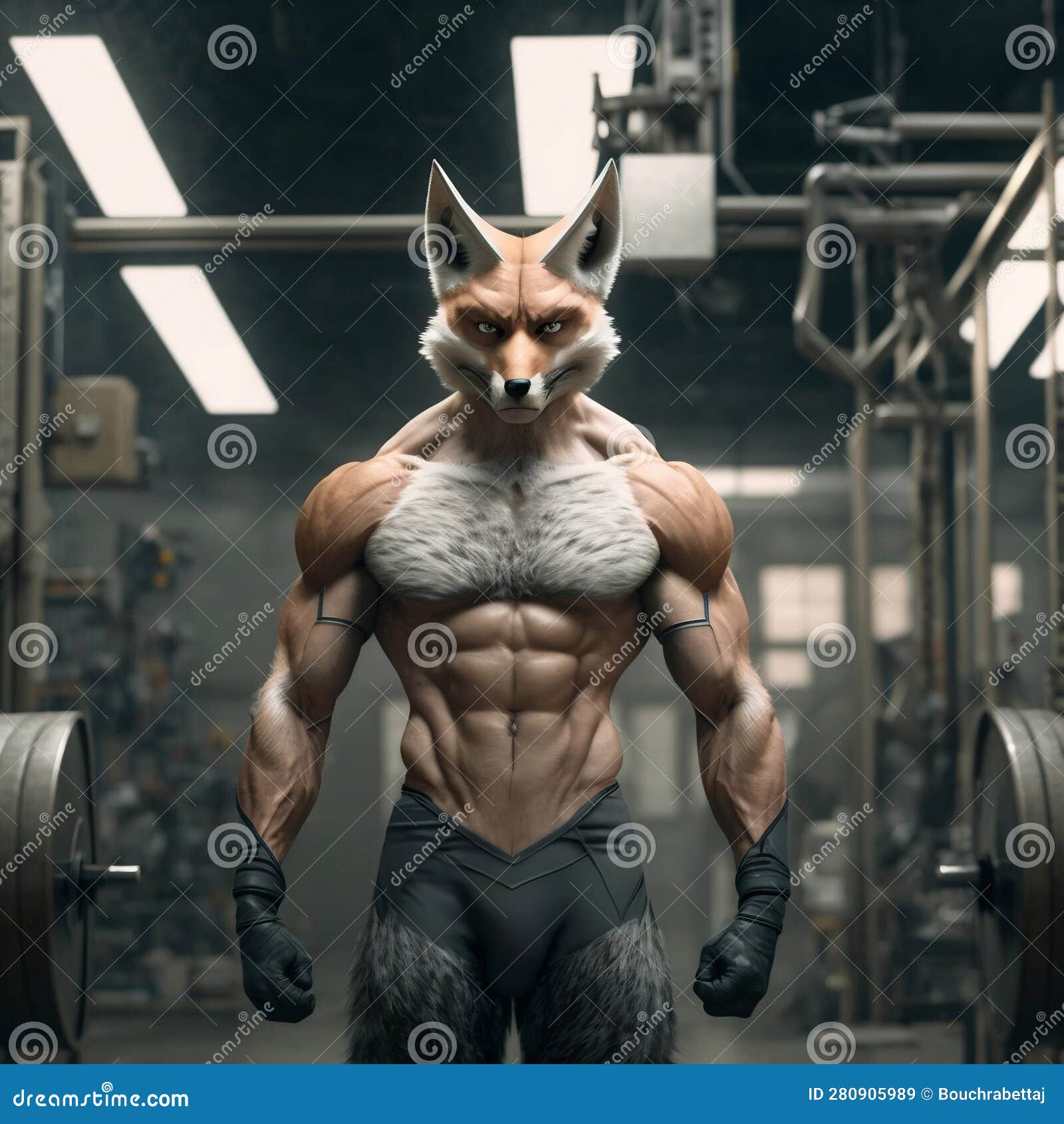 A buff Fox at the Gym stock illustration. Illustration of active ...