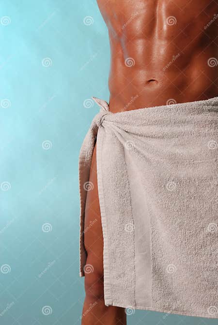 Buff guy with towel 2 stock image. Image of sensual, stomach - 7785807