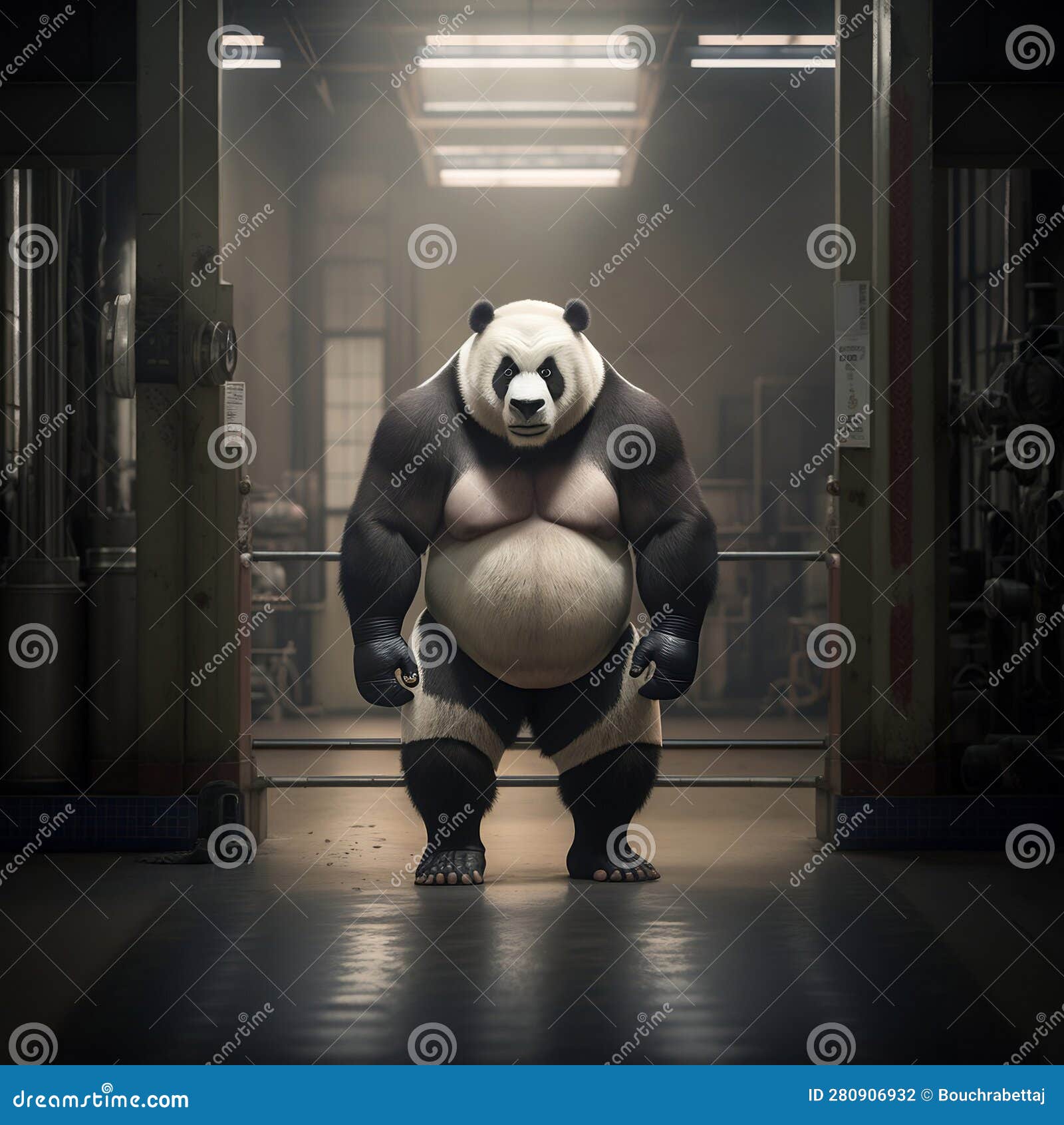 A buff Panda at the Gym stock illustration. Illustration of health ...