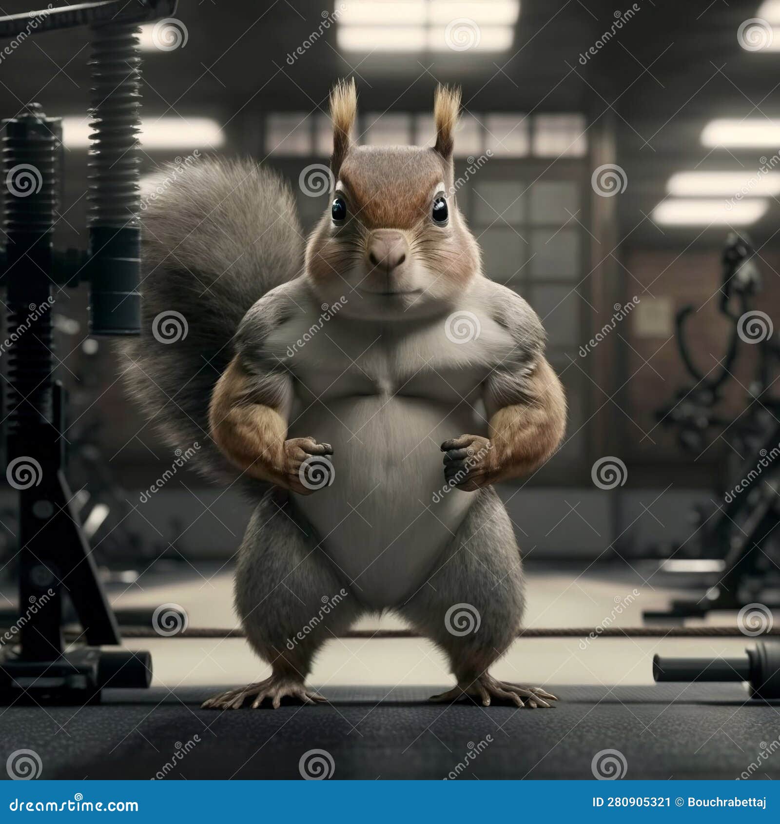 A buff Squirrel at the Gym stock illustration. Illustration of ...