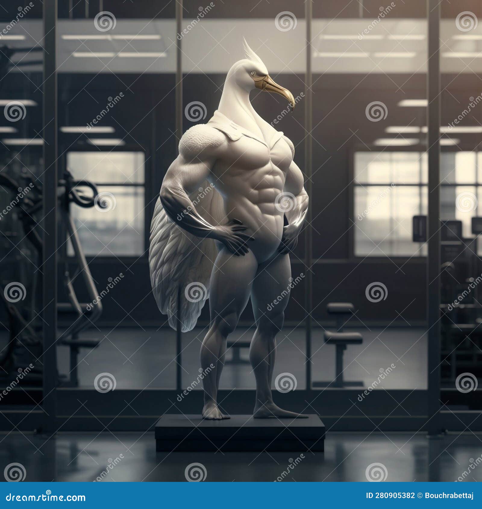 A buff Swan at the Gym stock illustration. Illustration of center ...