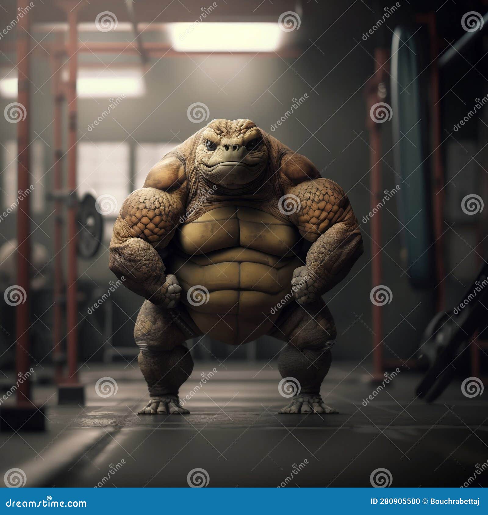 A buff Turtle at the Gym stock illustration. Illustration of cardio ...