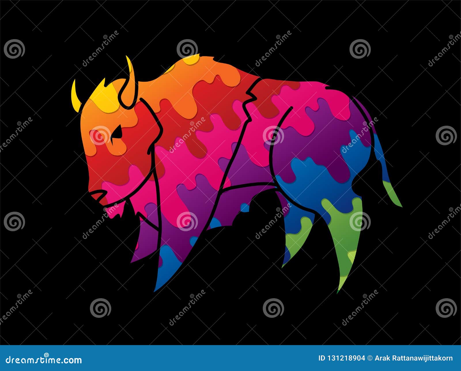 Buffalo Bison Graphic Vector Stock Vector - Illustration of bull, logo ...