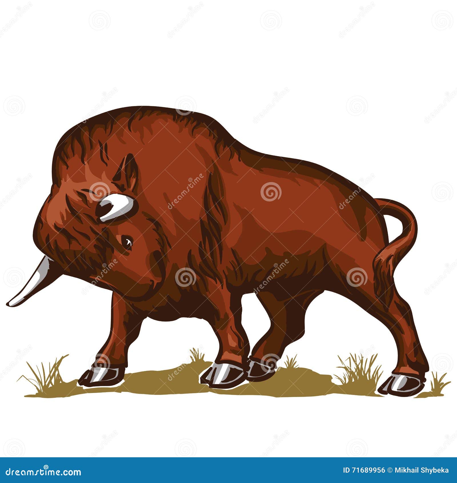 Buffalo bull bison stock vector. Illustration of ornate - 71689956