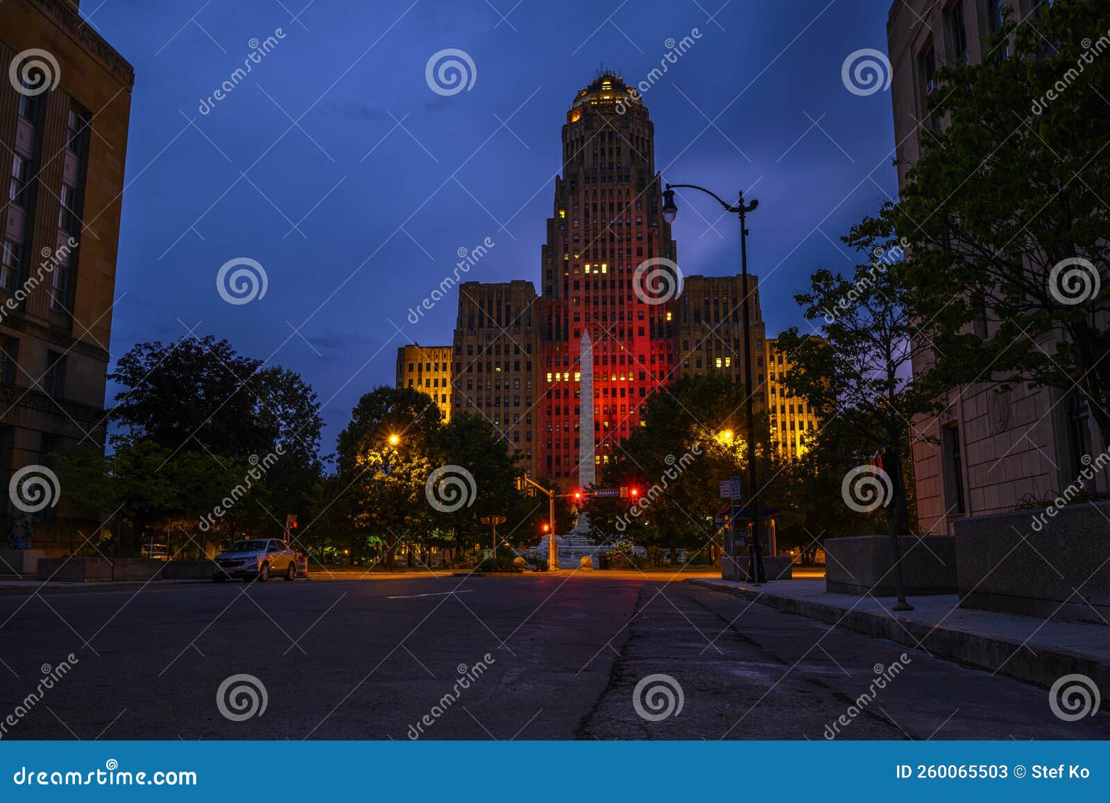 Buffalo City at Night editorial stock photo. Image of 2022 - 260065503