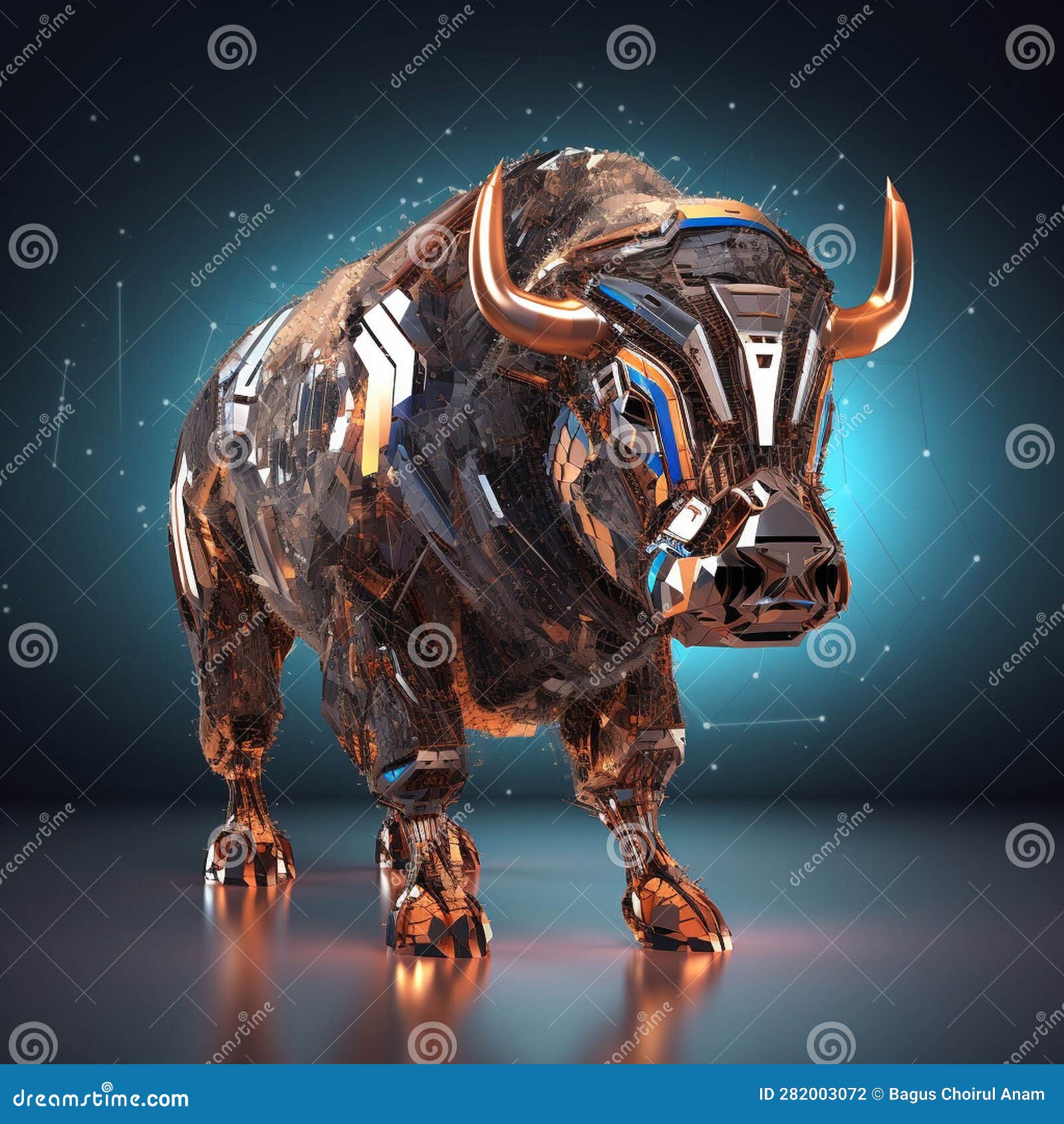 Buffalo 3D Technology Abstract Stock Illustration - Illustration of ...