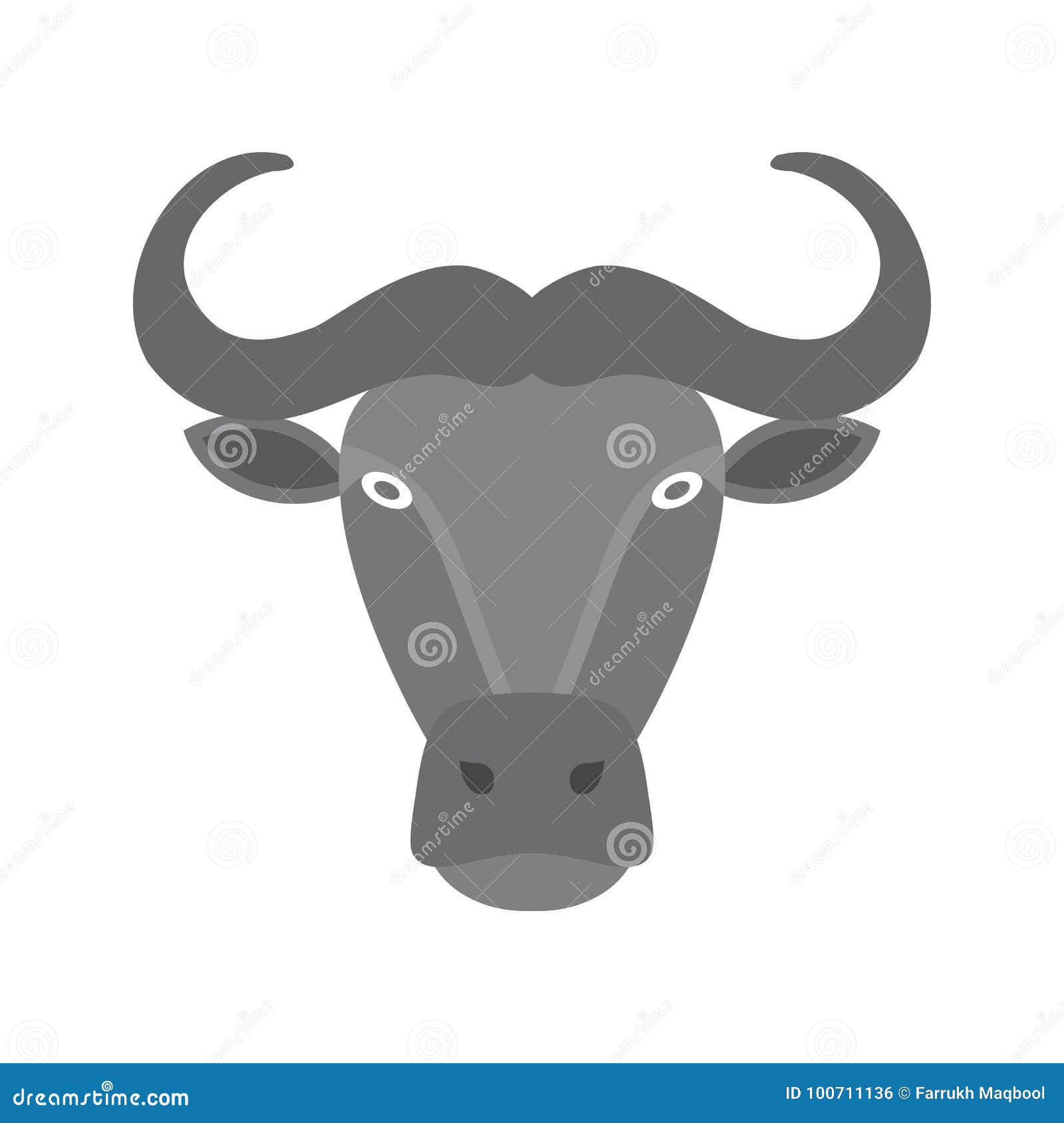 Buffalo Face stock vector. Illustration of park, face - 100711136