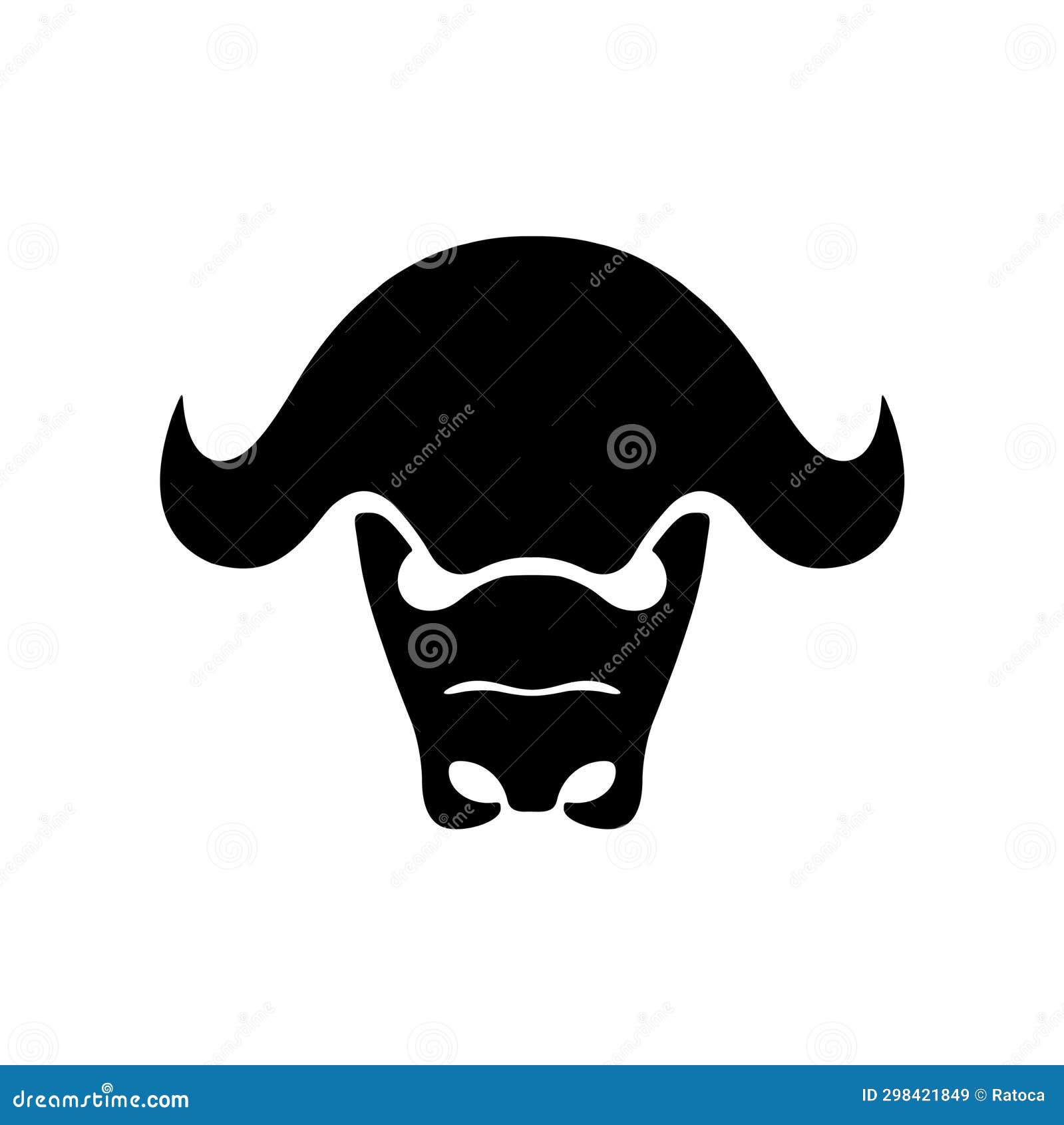 Buffalo face icon stock vector. Illustration of wildlife - 298421849