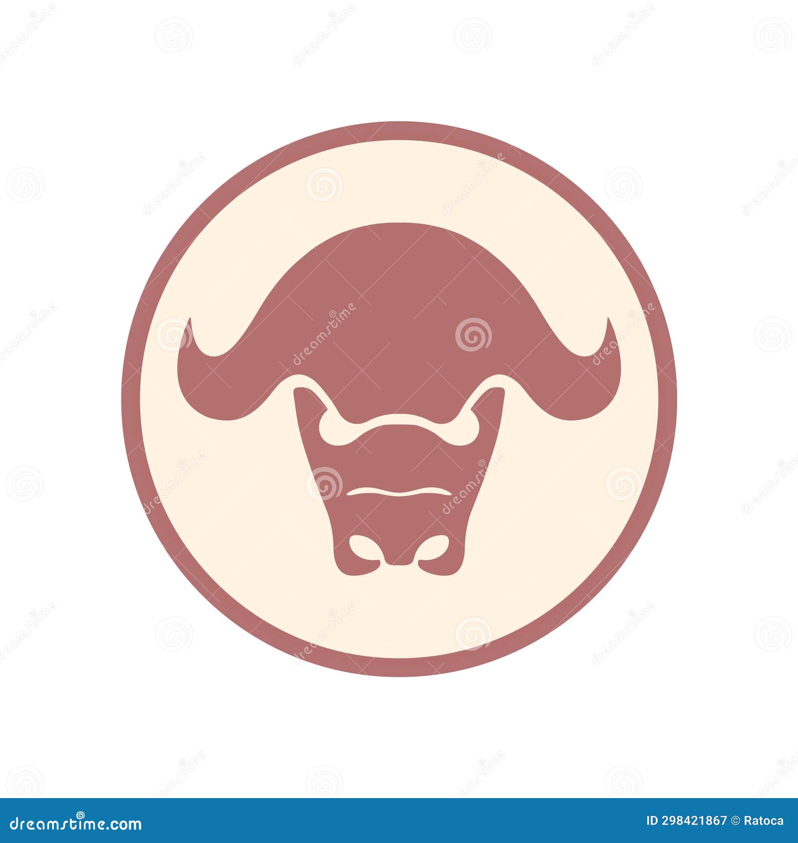Buffalo face icon stock vector. Illustration of aggression - 298421867