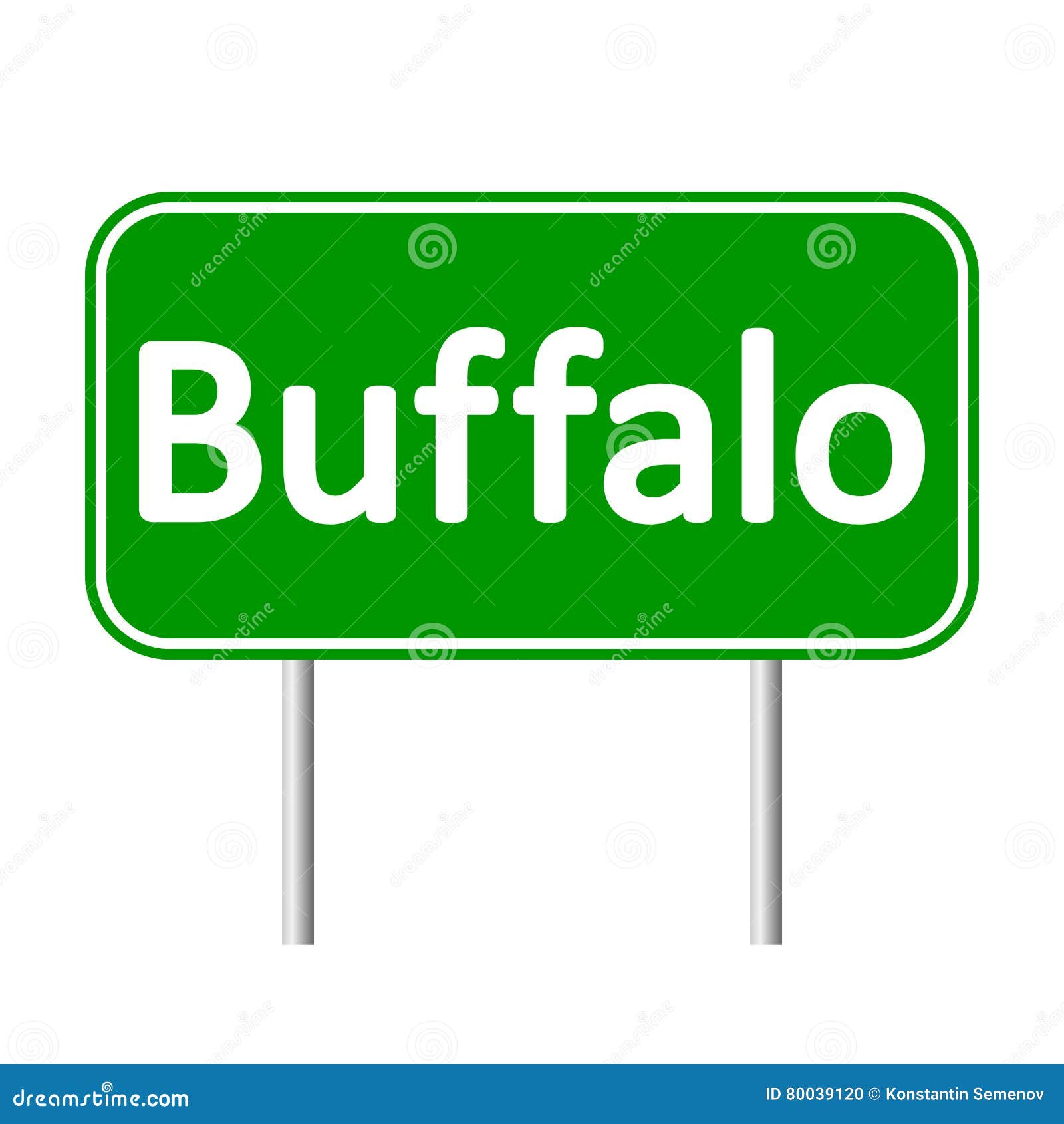Buffalo green road sign. stock illustration. Illustration of green ...