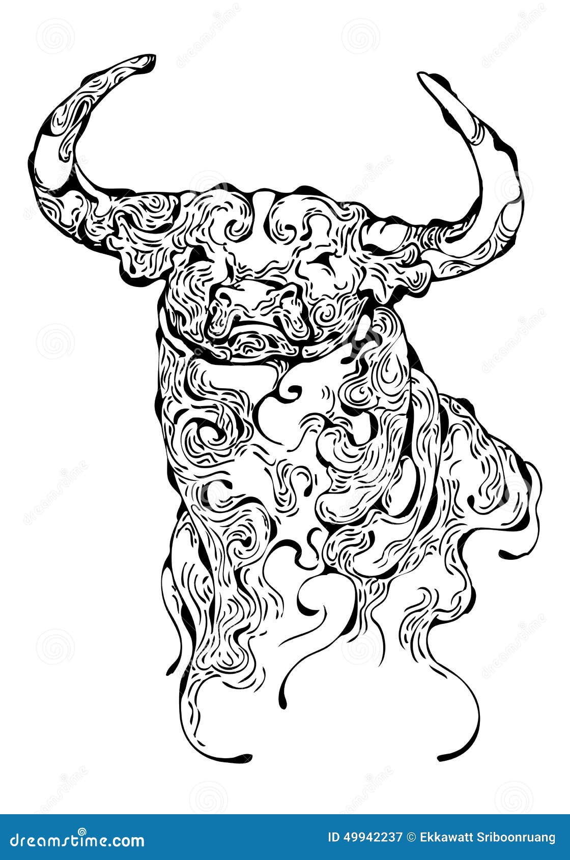 Buffalo head abstract art stock illustration. Illustration of ...
