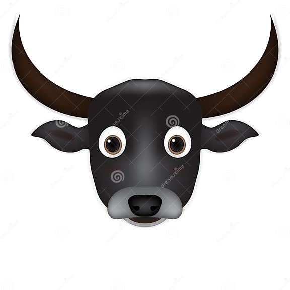 Buffalo Head Cartoon Vector Stock Vector - Illustration of horned ...