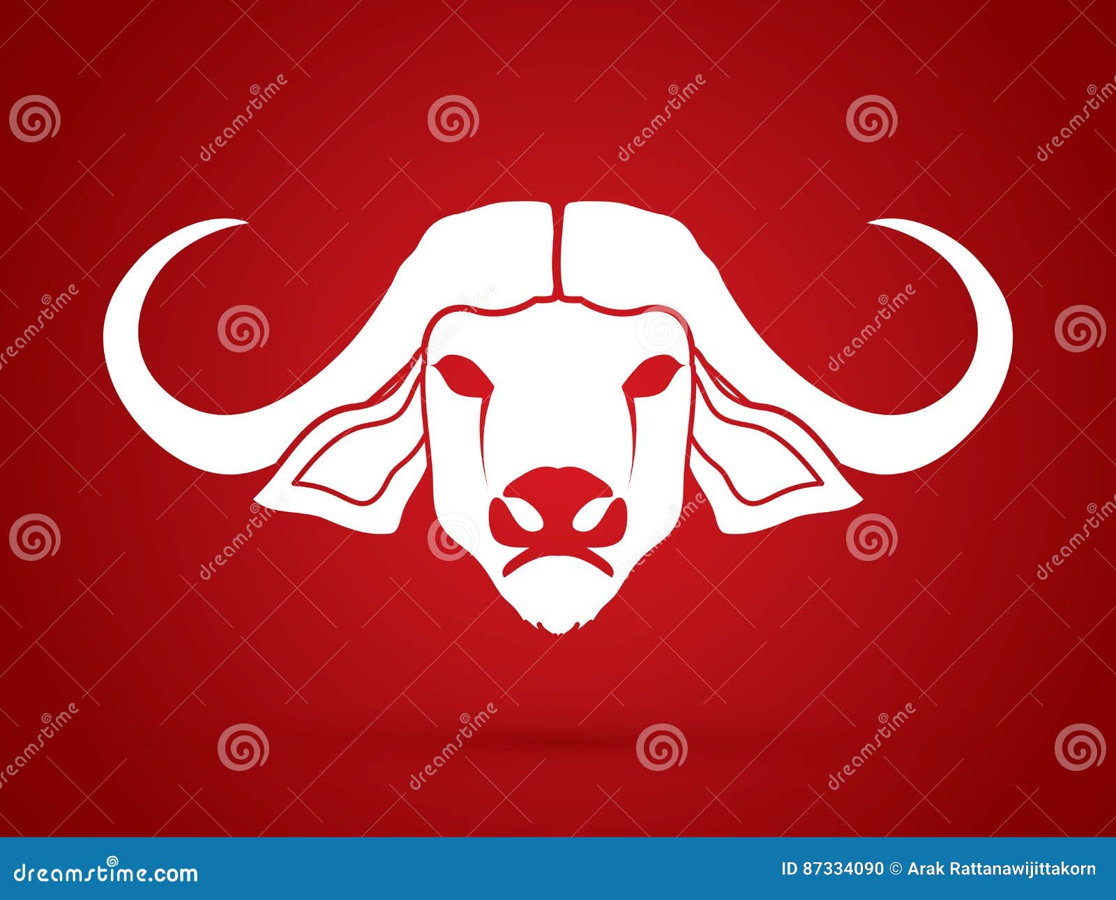 Buffalo head front view stock vector. Illustration of bison - 87334090
