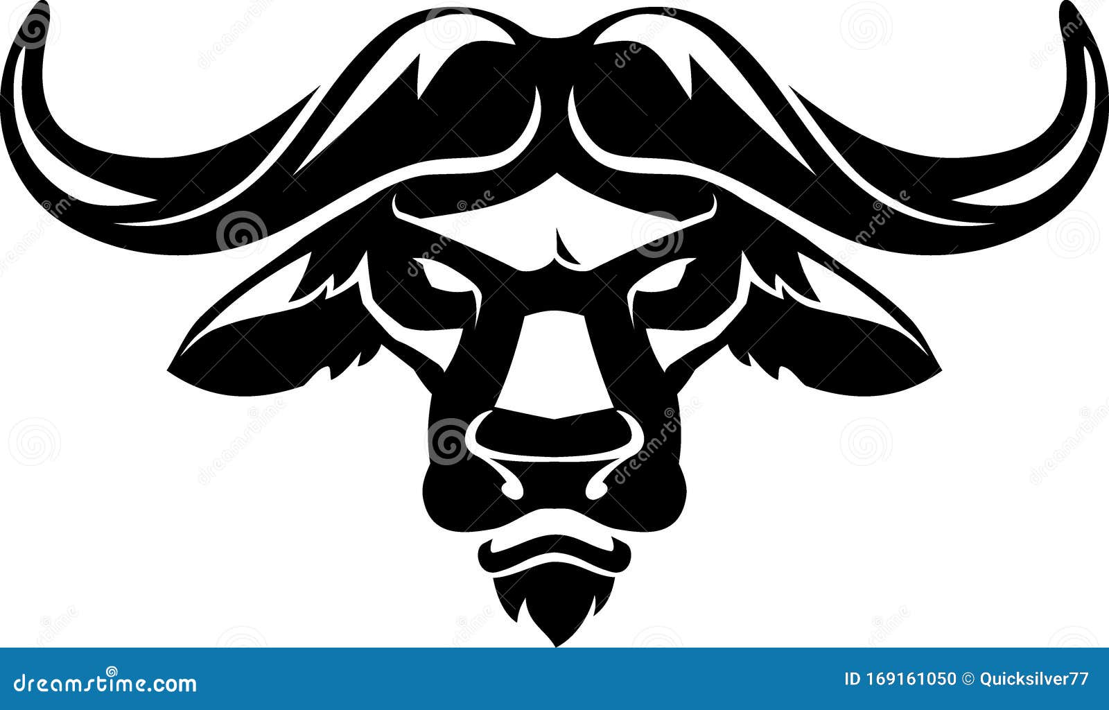 Buffalo Head Shadow stock vector. Illustration of head - 169161050
