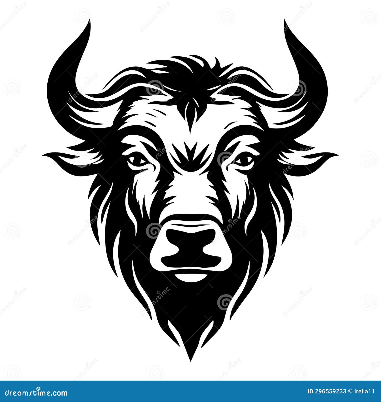 American Bison Silhouette Illustration. Buffalo Head Vector Art. Stock ...