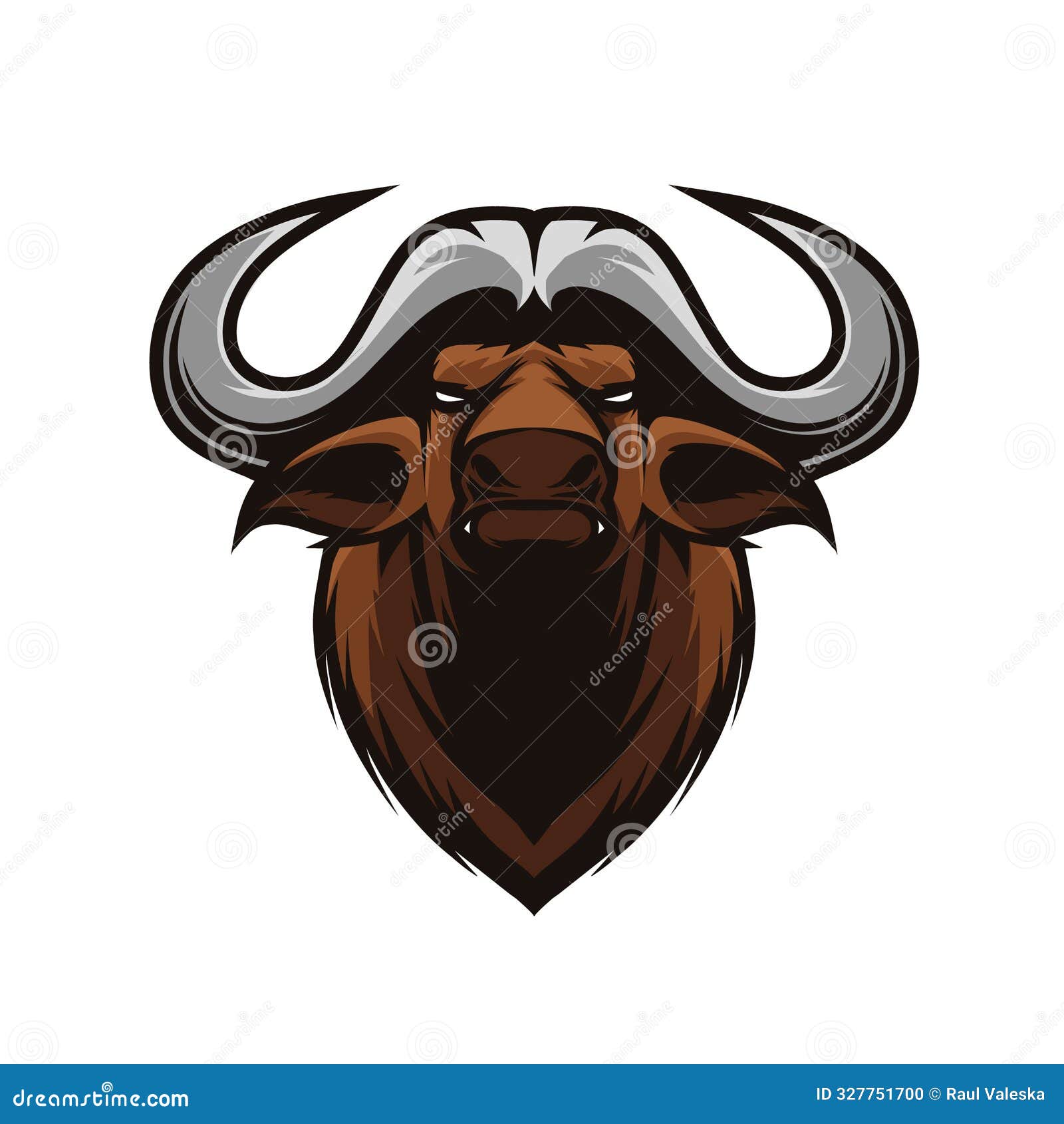 Buffalo head vector stock illustration. Illustration of buffalo - 327751700