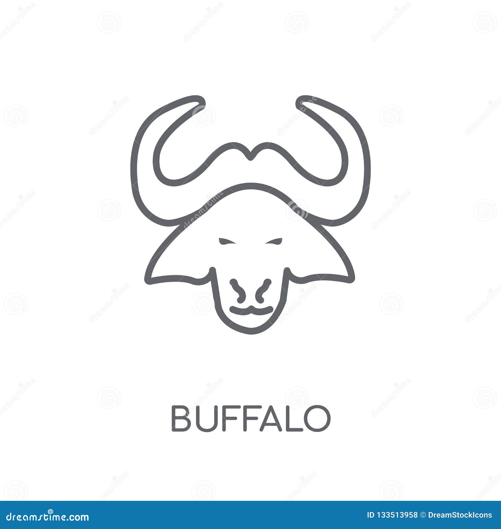 Buffalo Linear Icon. Modern Outline Buffalo Logo Concept on Whit Stock ... Buffalo Linear Icon. Modern Outline Buffalo Logo Concept on Whit Stock ...