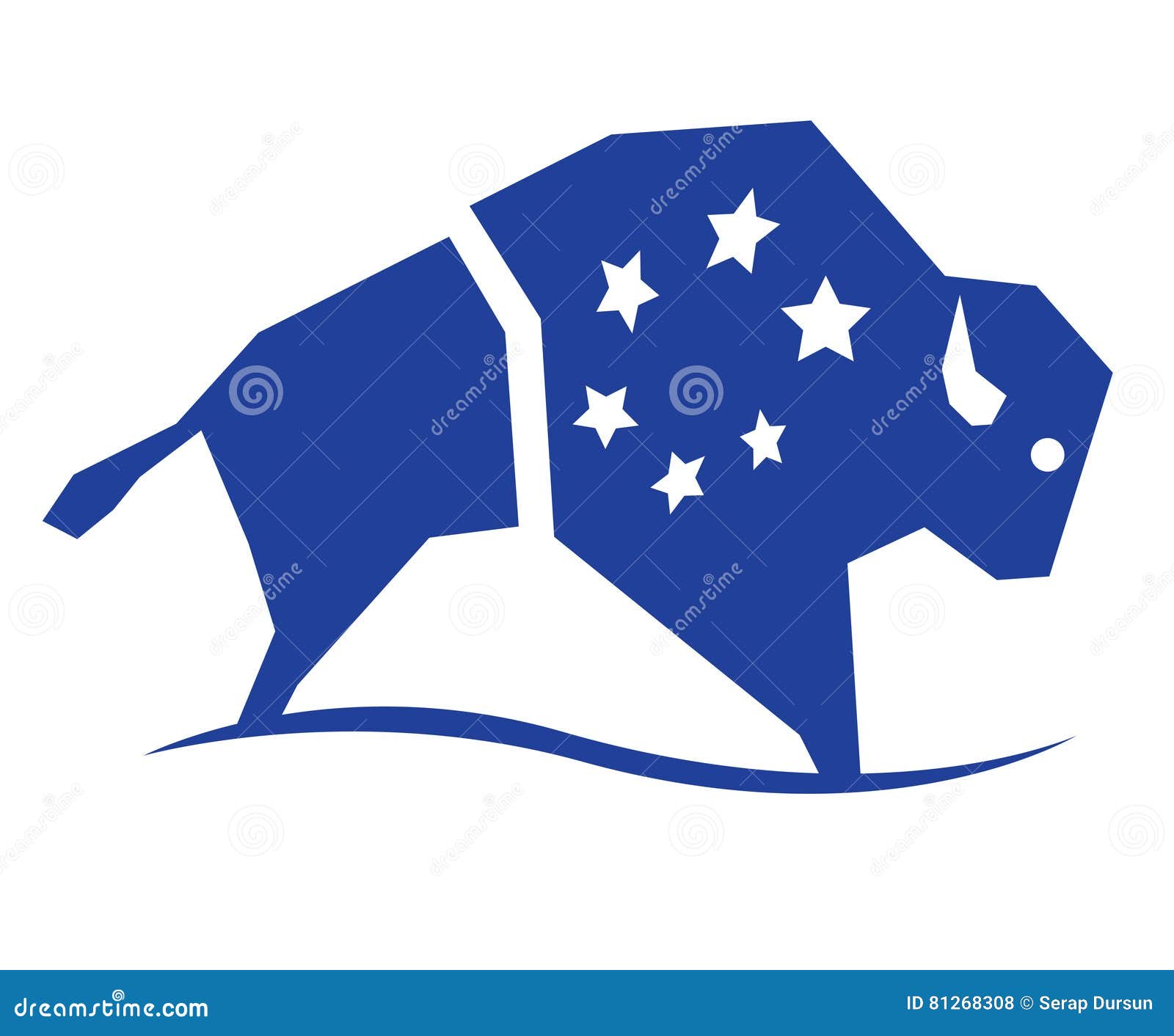 Buffalo Logo Design stock illustration. Illustration of blue - 81268308