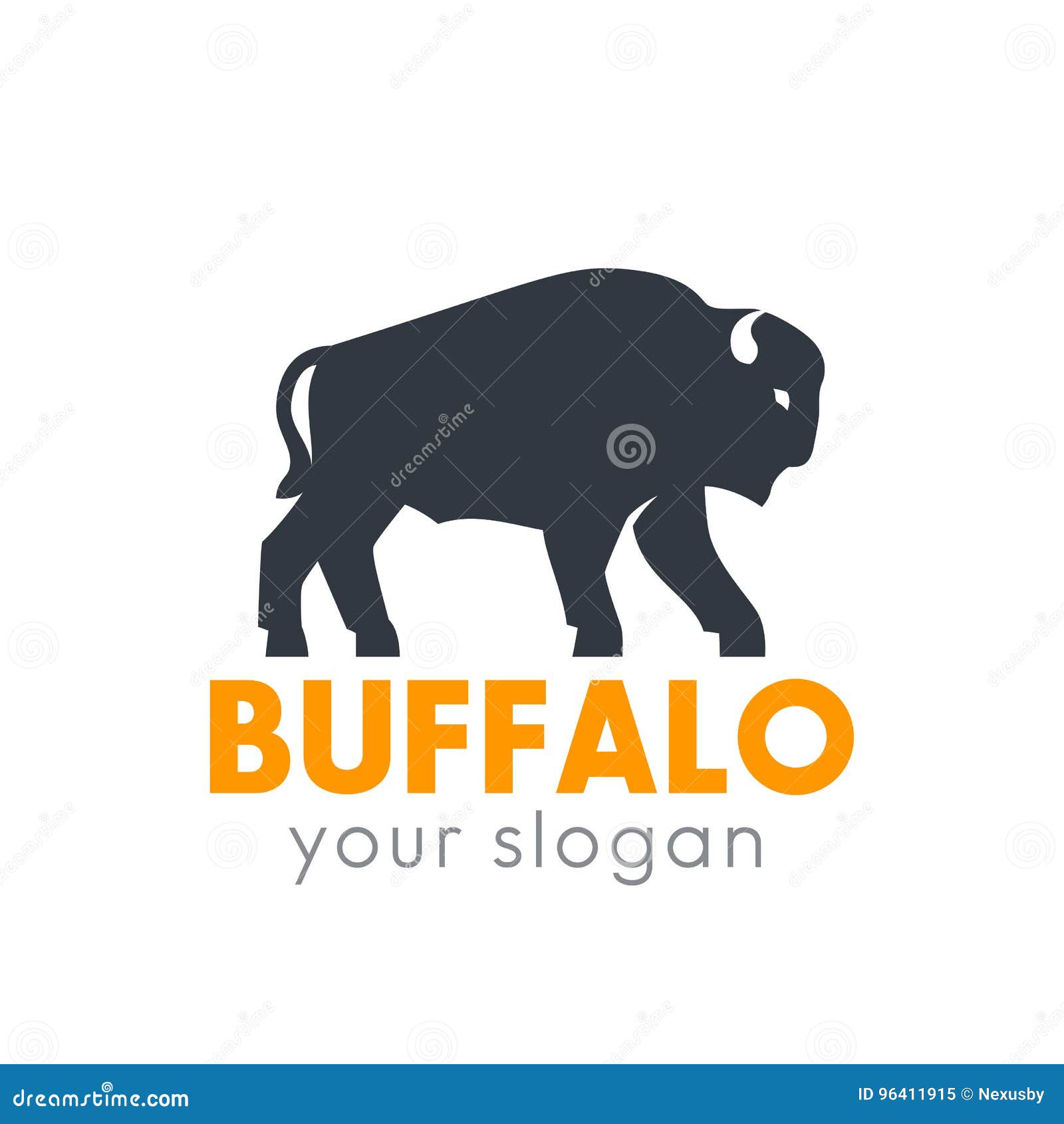 Buffalo Logo Element Isolated Over White Stock Vector - Illustration of ...