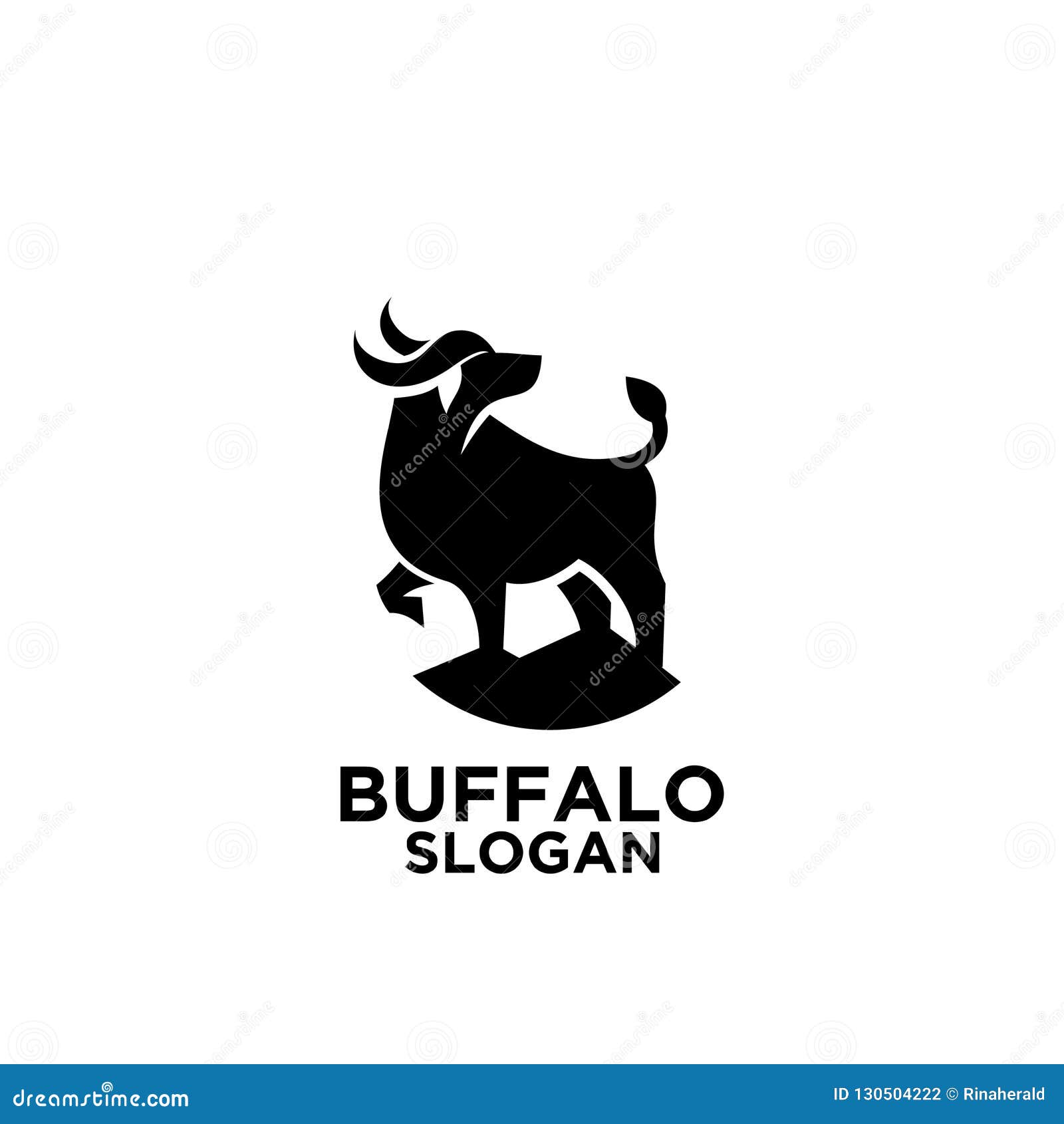 Simple Buffalo Logo Luxury Vintage In A Line An Outline Flat Design ...