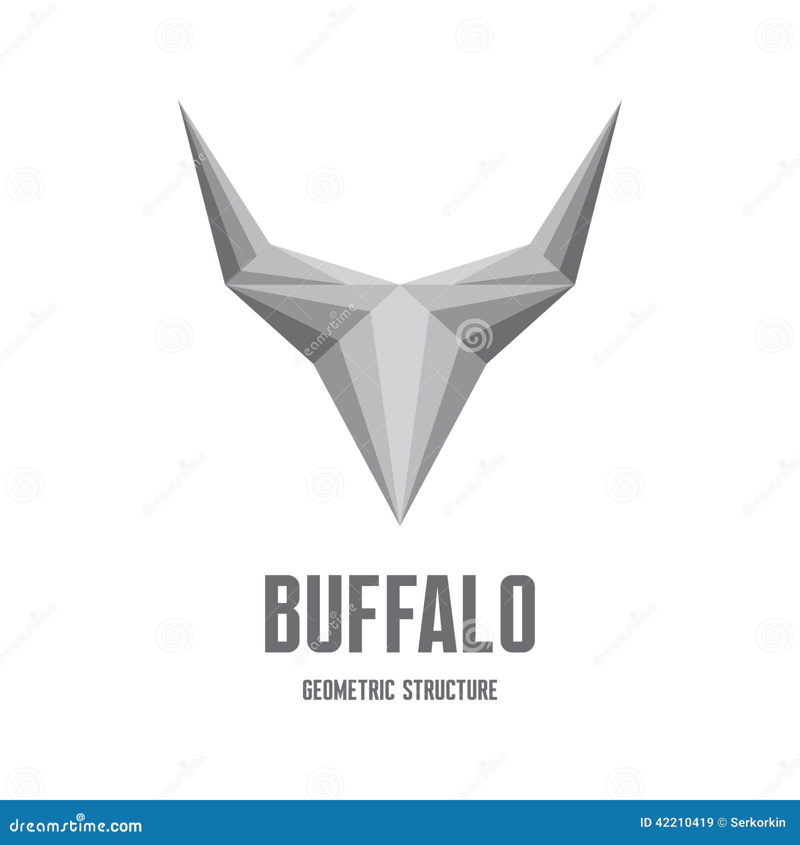 Buffalo Logo Sign - Abstract Geometric Structure Cartoon Vector ...