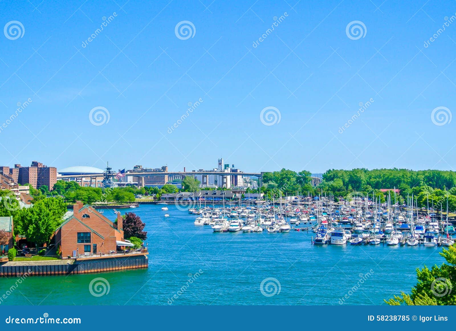 Buffalo Marina, New York stock image. Image of buildings - 58238785