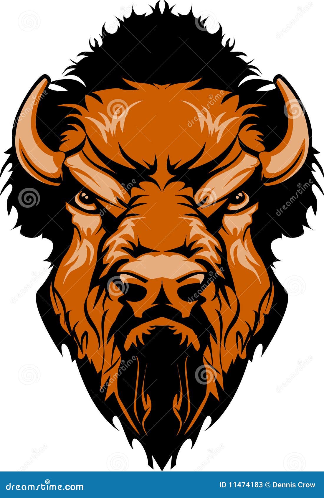 Buffalo Mascot Vector Logo stock vector. Illustration of wild - 11474183