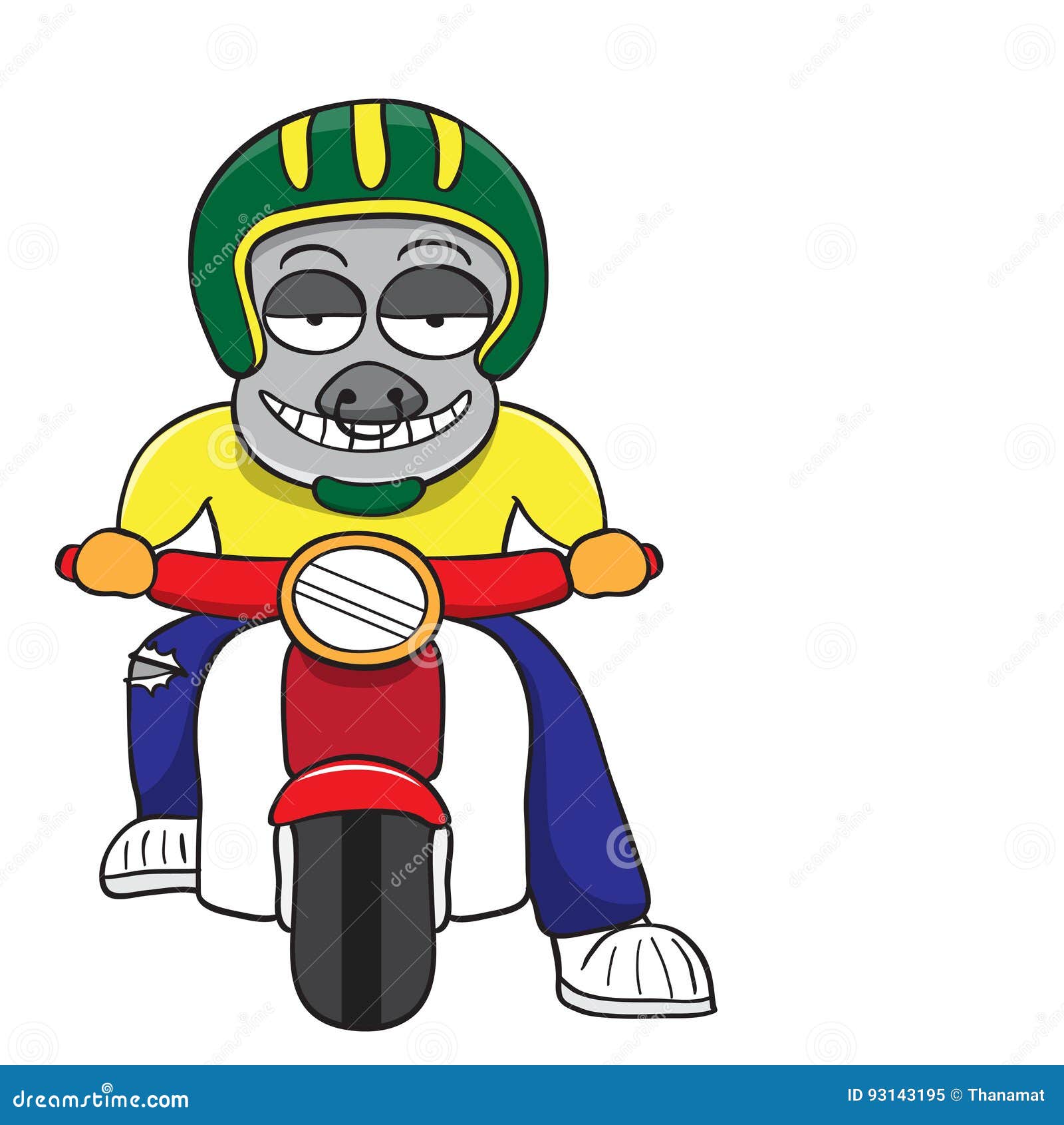 Buffalo Motorcycle Ride Vector Cartoon Stock Vector - Illustration of ...